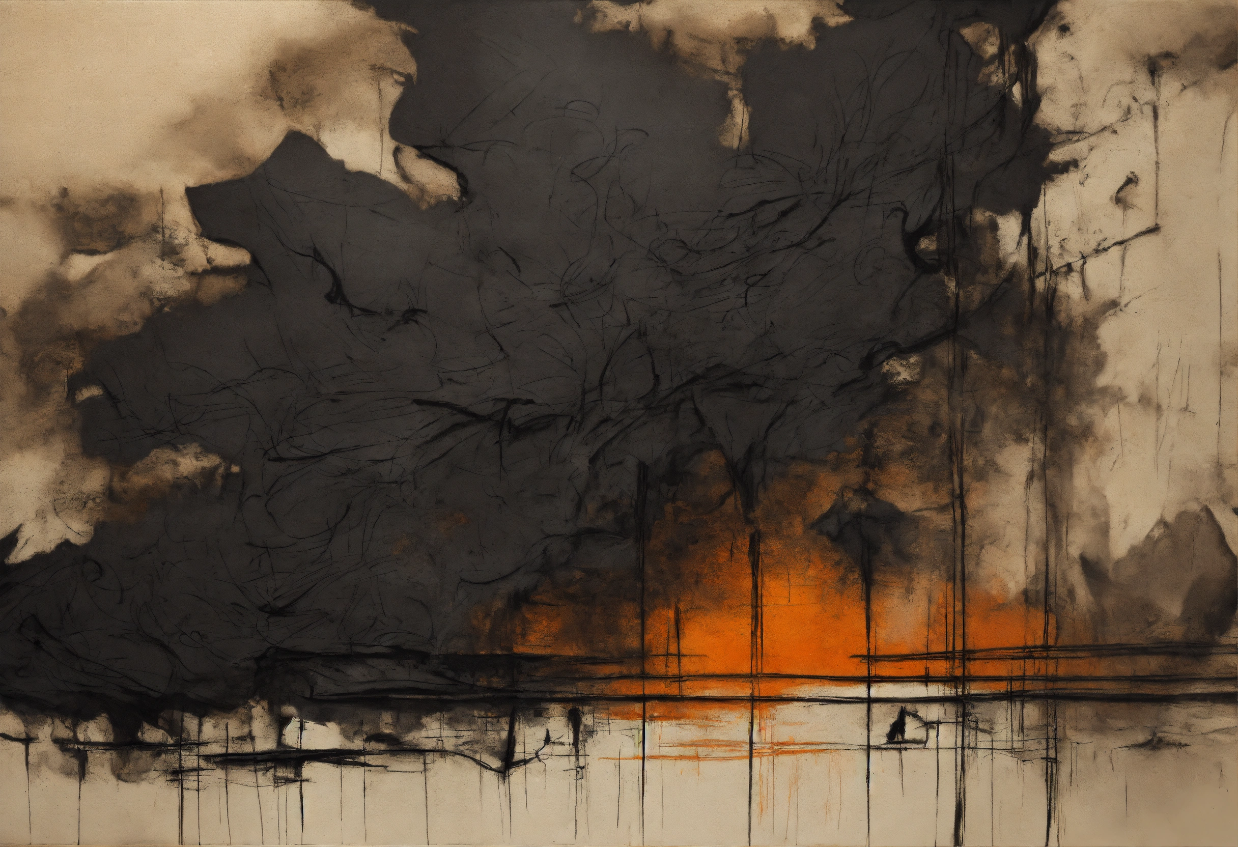 Lexica - An abstract charcoal drawing work of art