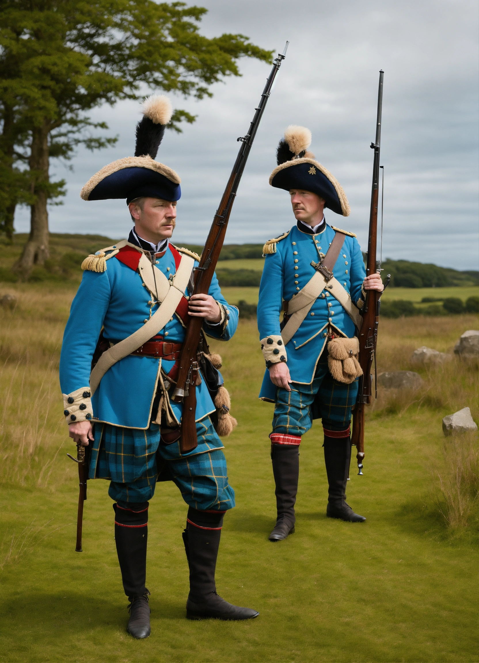 Lexica - Scottish clansmen at war using muskets, wearing sky blue 18th ...