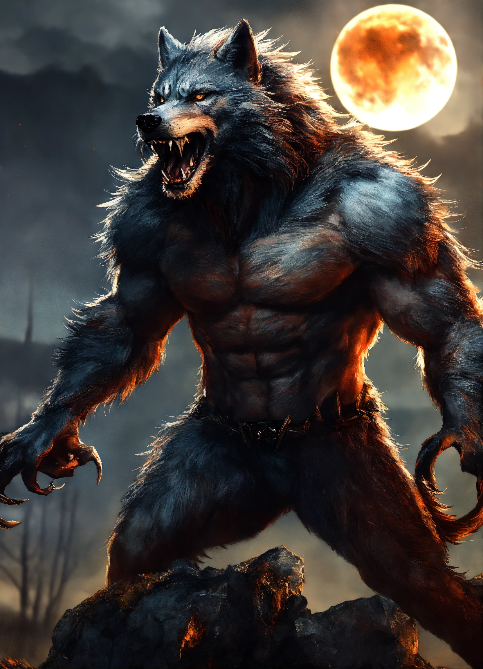 Lexica - Werewolf more like a silver wolf than a human. Crowling like a ...