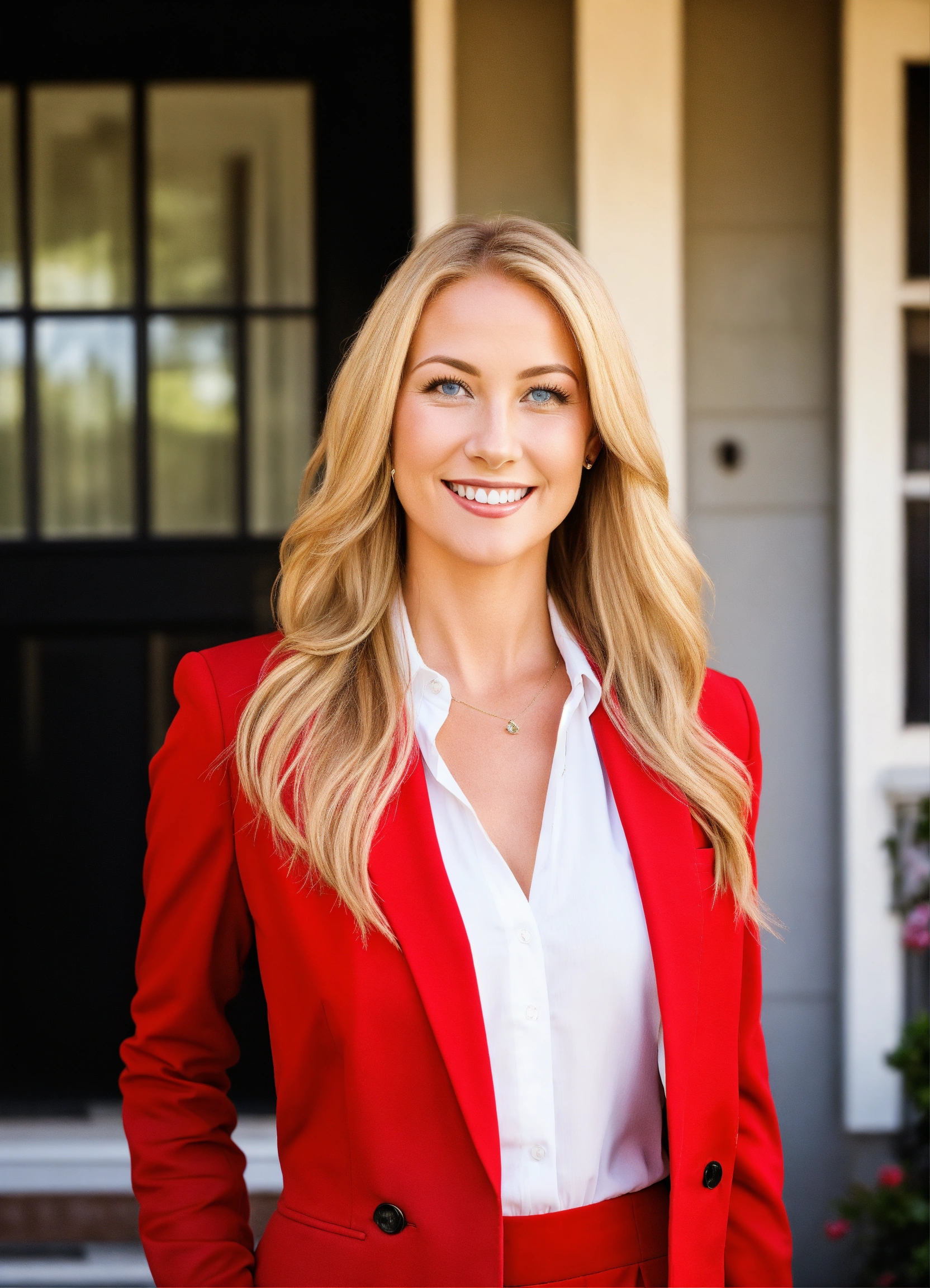 Lexica - Full body of a beautiful female realtor in her mid 30s. She ...