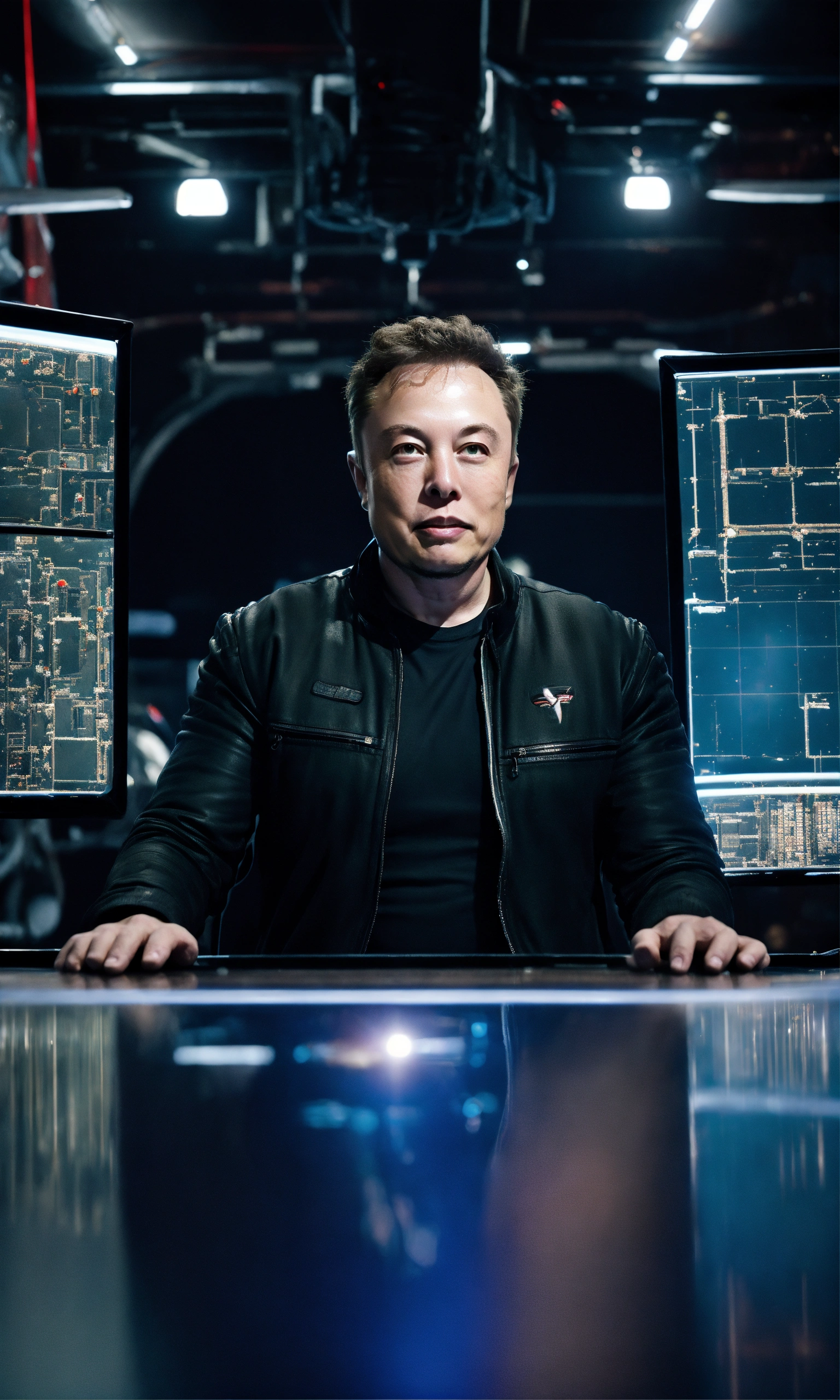 Lexica - Image of Elon Musk, on space X premises, facing at camera ...
