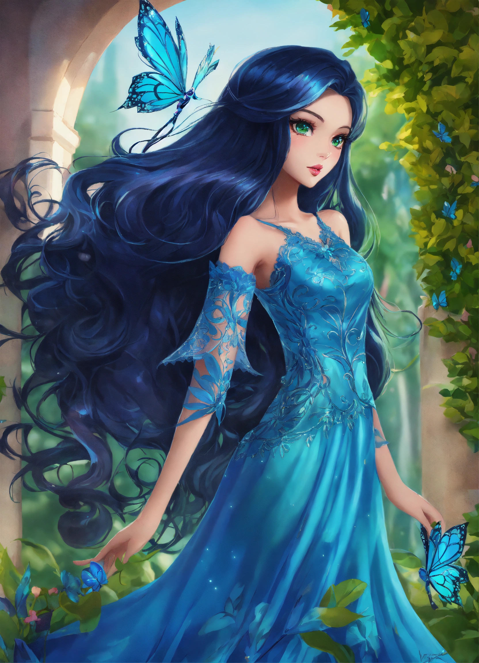 Lexica - Enchantix in Winx style enchantix art girl with long black ...