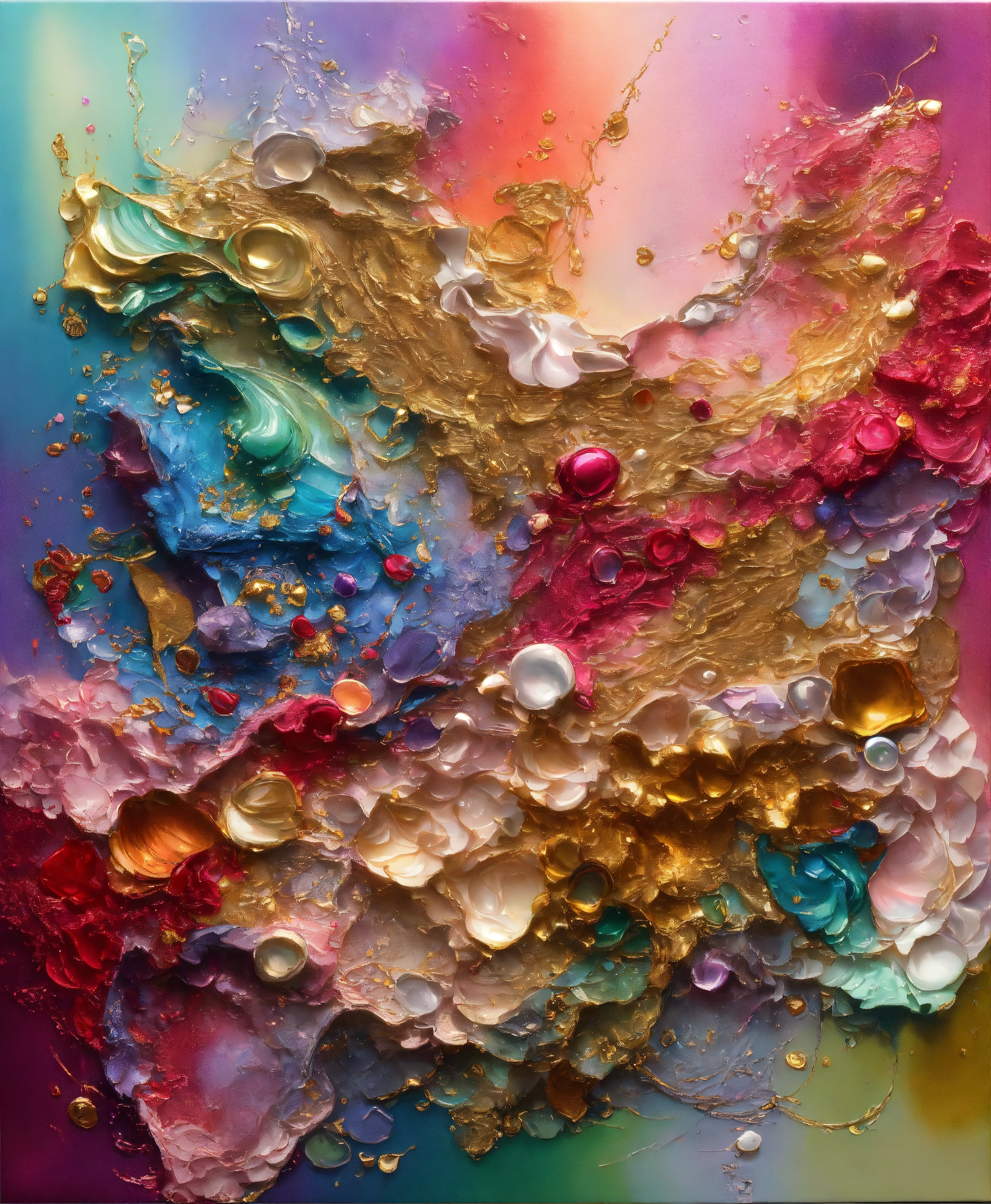 Lexica - Colorful abstract painting oil and water complex complicated ...