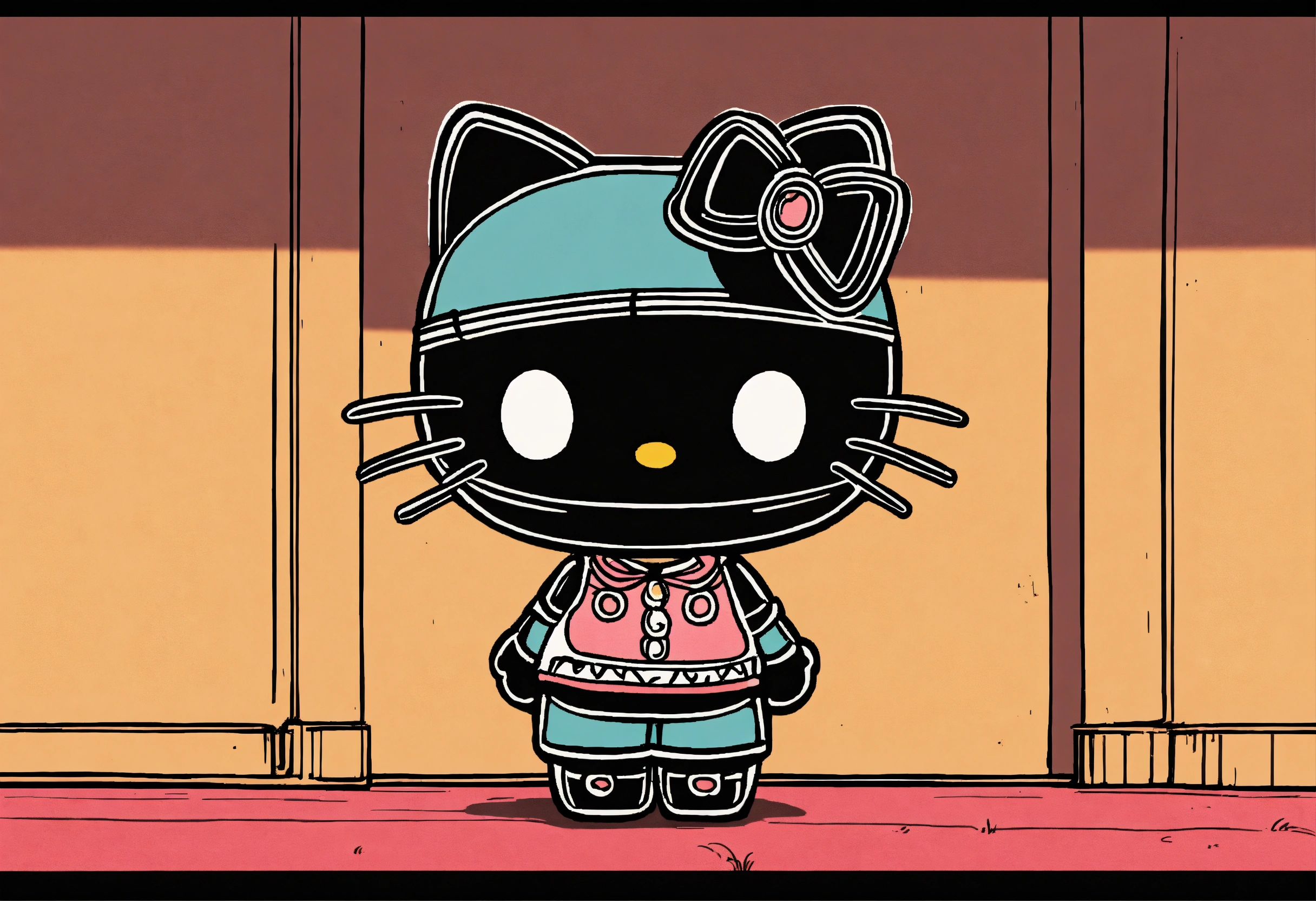 Lexica - Traditional hand-drawn animation of Hello Kitty and her shadow ...