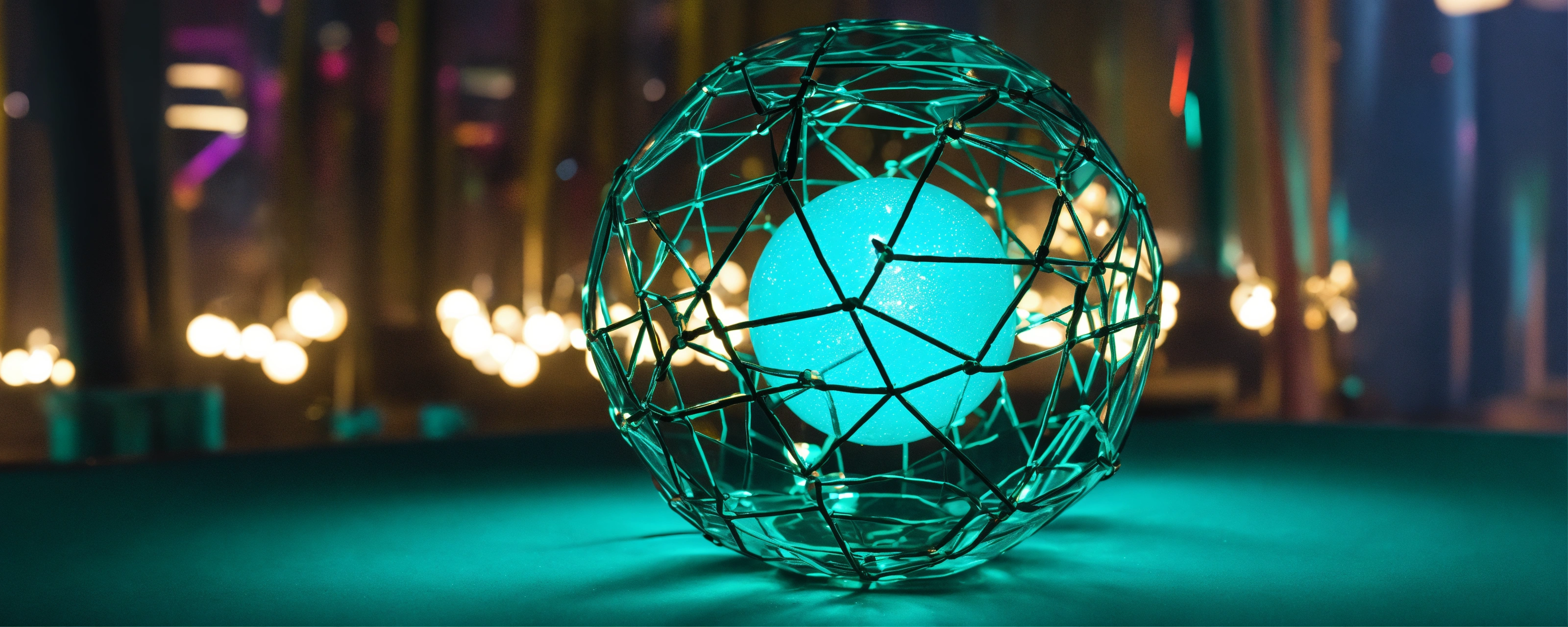 Lexica - Illustration of a turquoise glass ball connected to a network ...