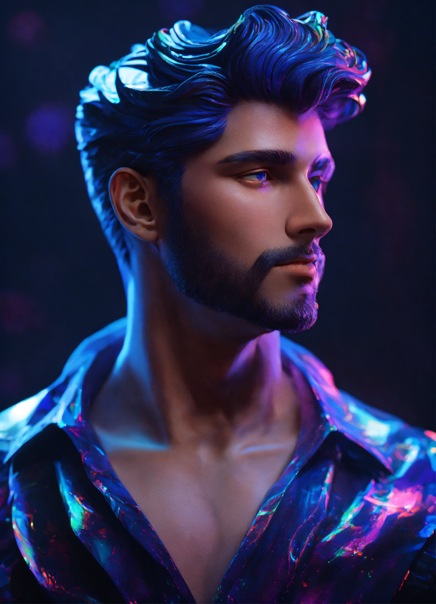Lexica - A stunning iridescent male marble bust, unreal engine render ...