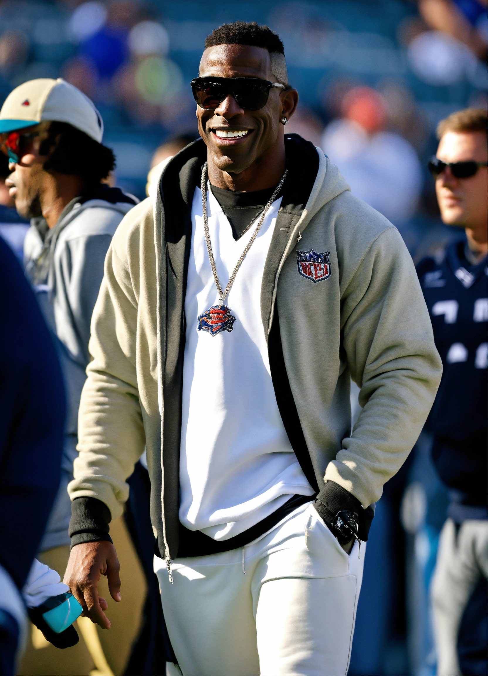 Lexica - Handsome cartooned Deion Sanders in a white hoodie and ...