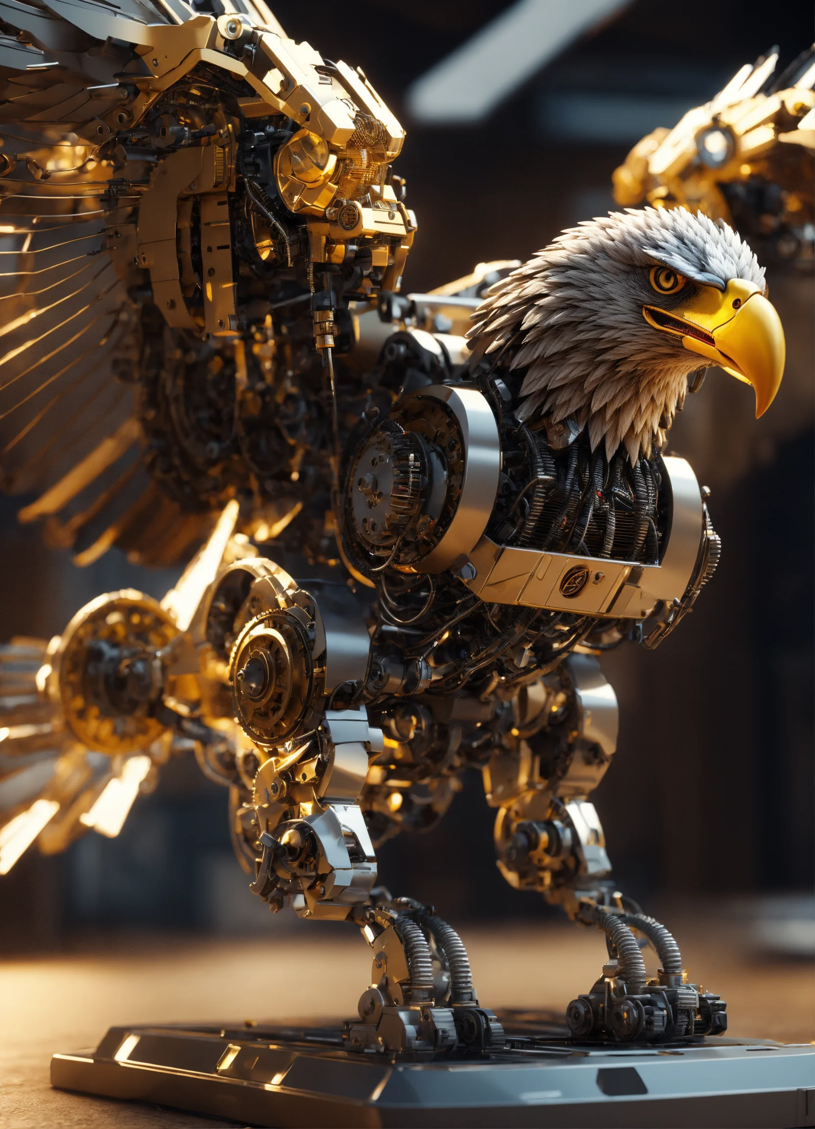 Lexica - Robotic eagle, 8k unreal engine render, wires and gears ...