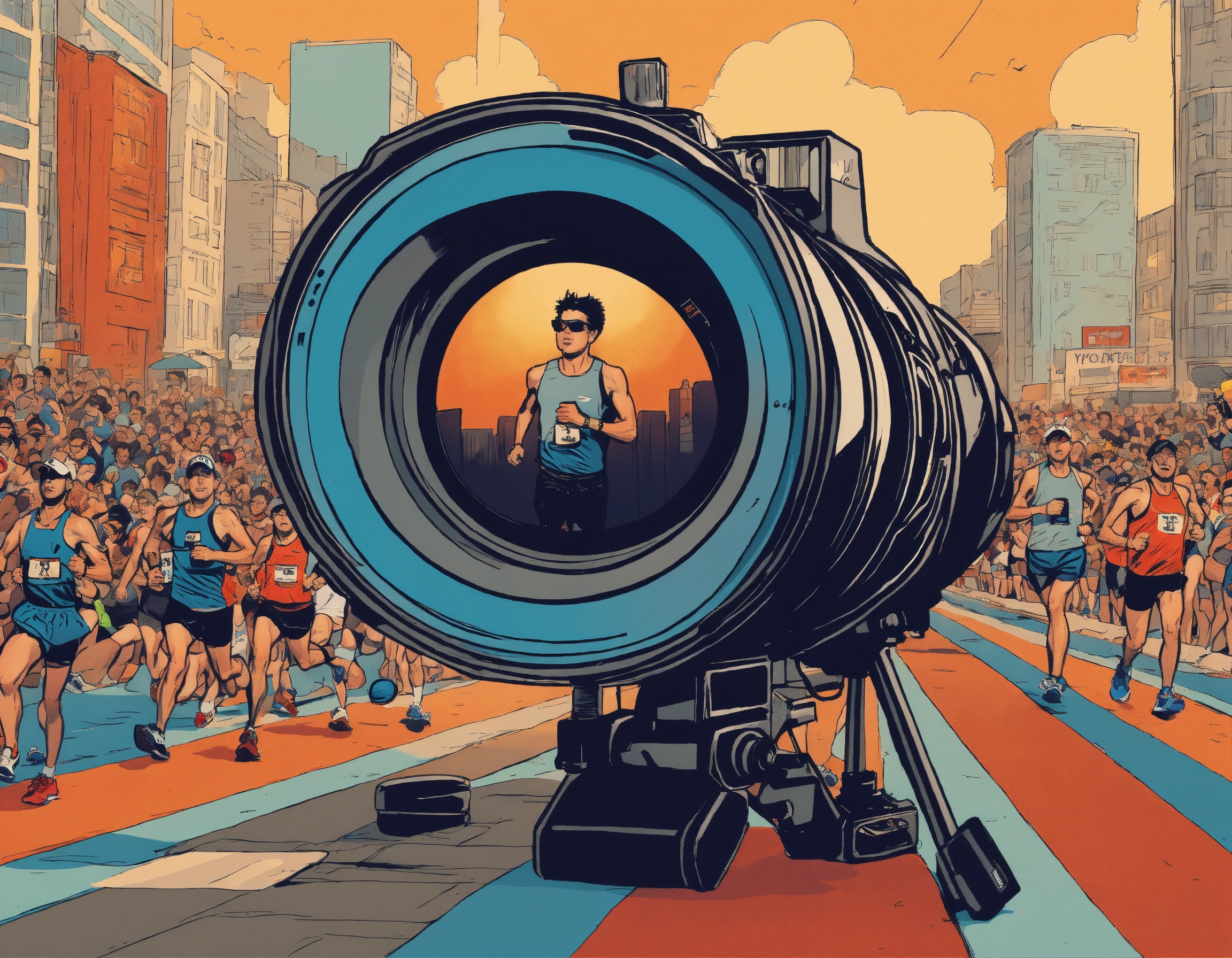 Lexica - Photographer with a giant telephoto lens, disproportionate ...