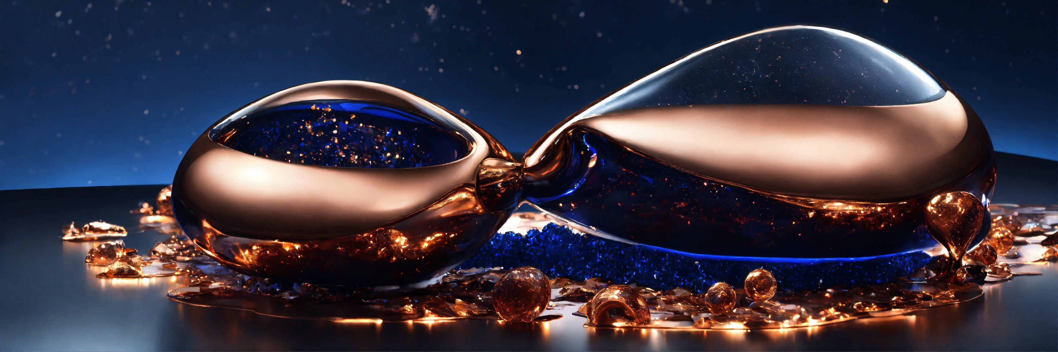 Lexica - Luxury water fusion of dark blue installations surrealism ...