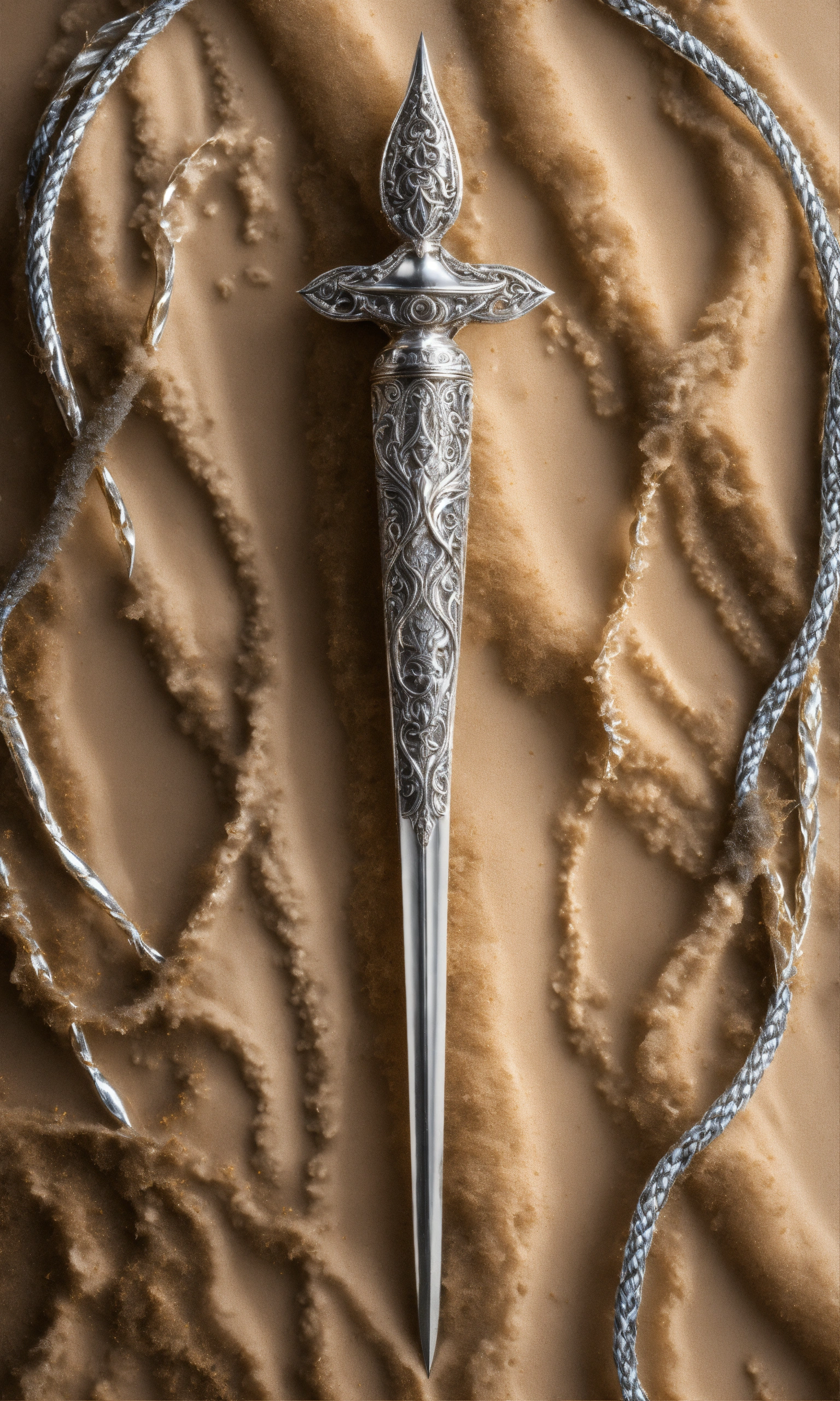 Lexica - 8k, picture of a narrow and delicate toothed spear with sharp ...