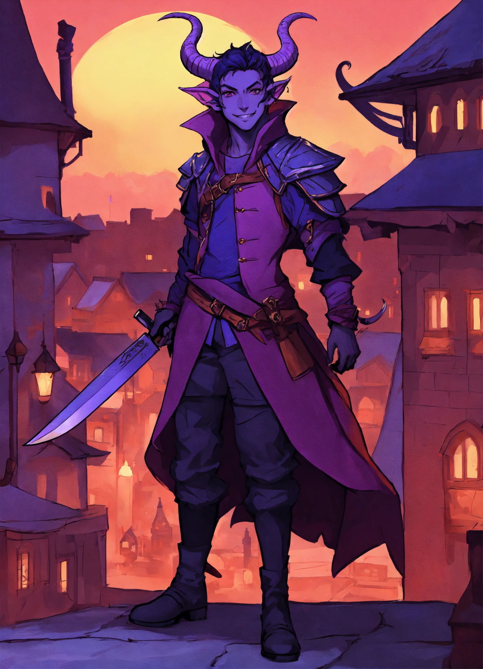 Lexica - Male young tiefling, pathfinder art style Full body! (Head to ...