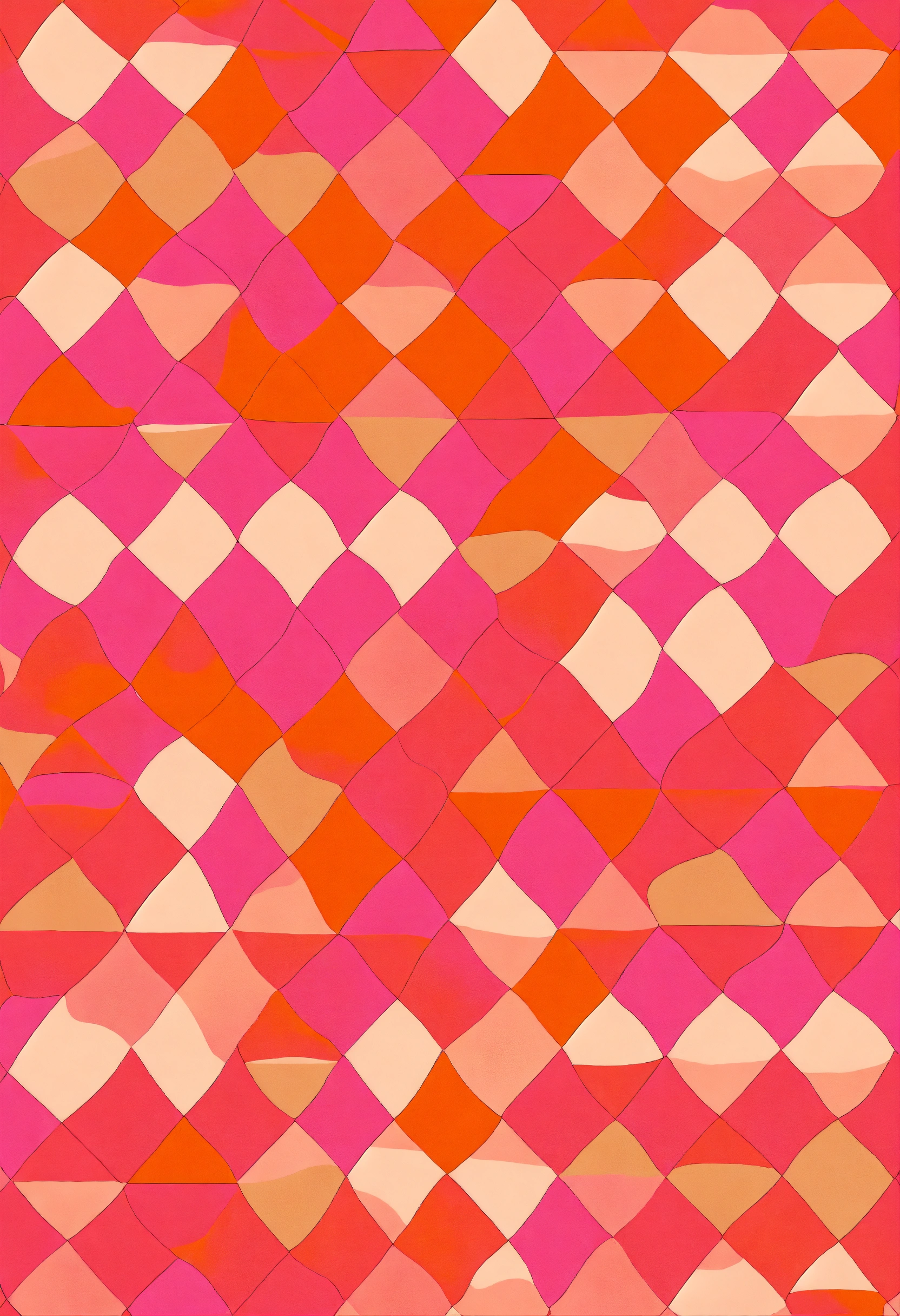 Lexica - Pink and orange checkered flag geometric pattern, melting ...