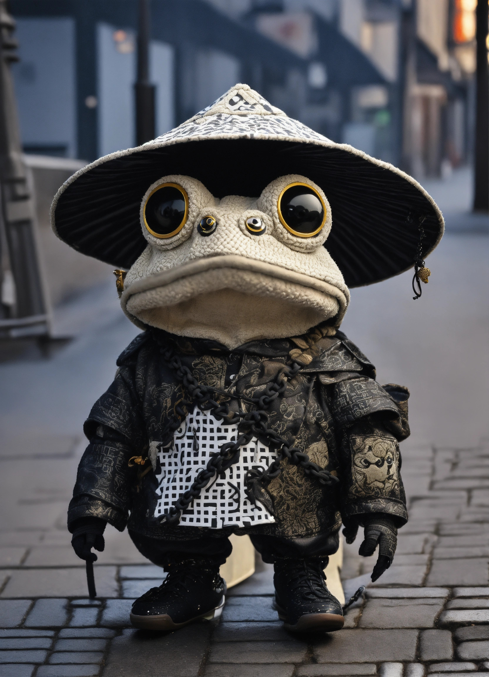 Lexica - A toad made out of a 3d black and white optical illusion, ying ...