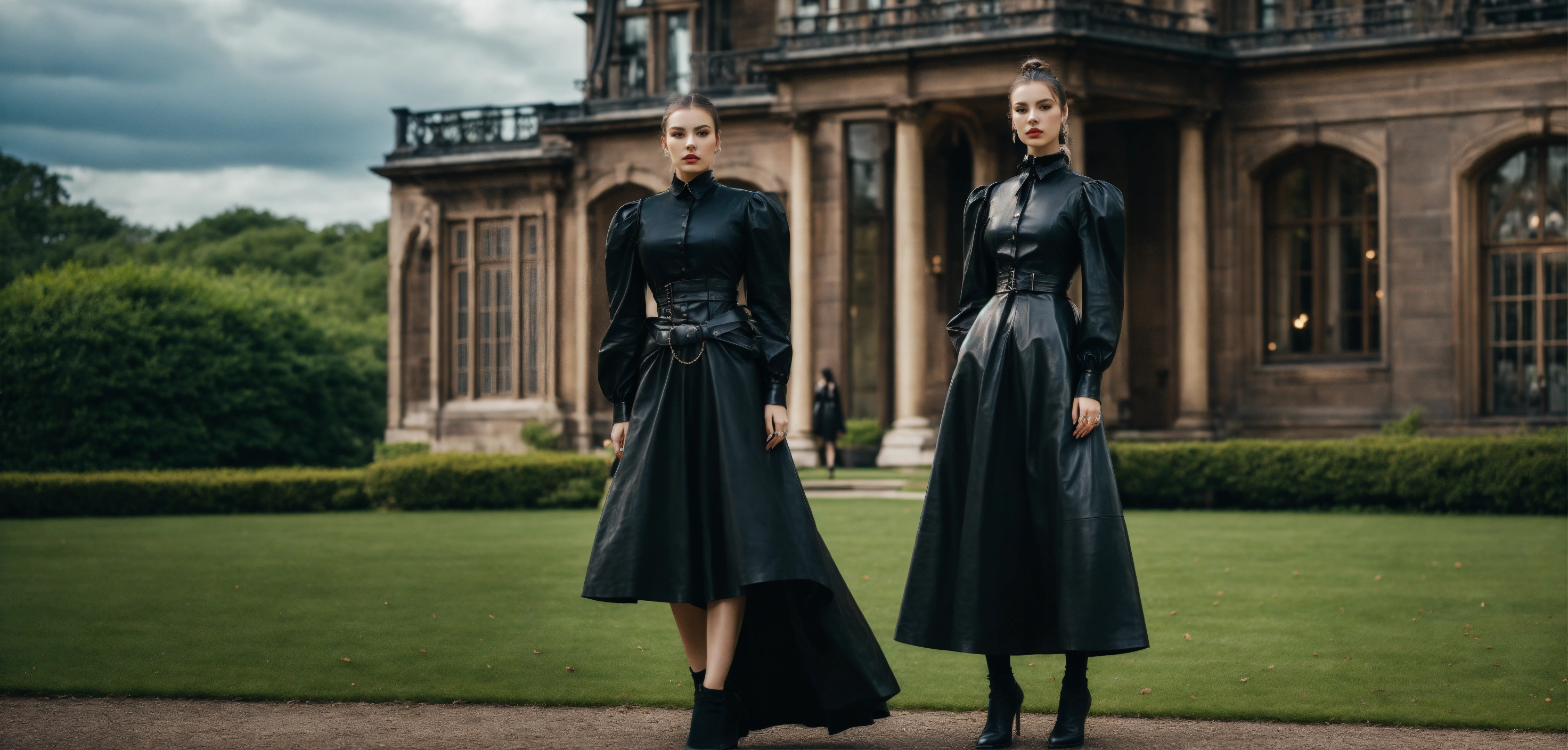 Lexica - Two stunning arrogant women fashion model, strict victorian ...