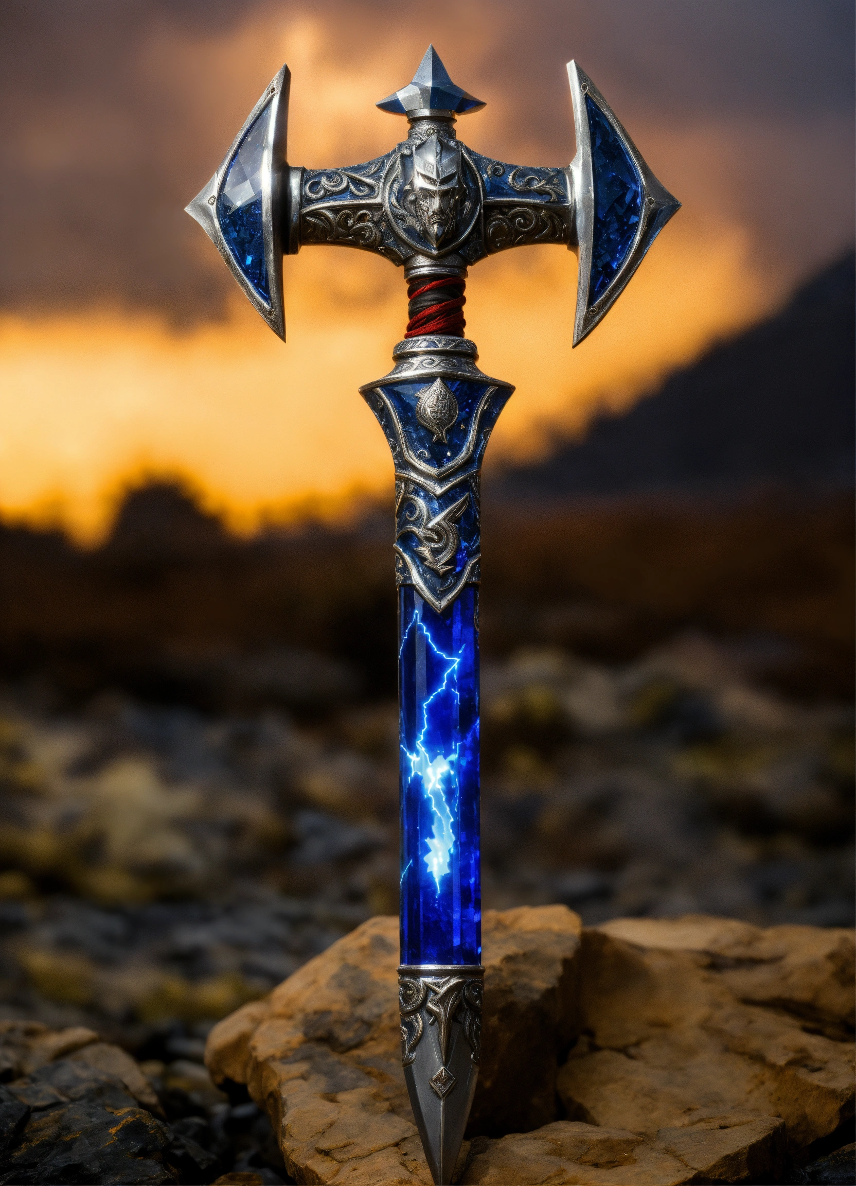 Lexica - Lightning warhammer/maul. Its large, anvil-sized, sapphire ...
