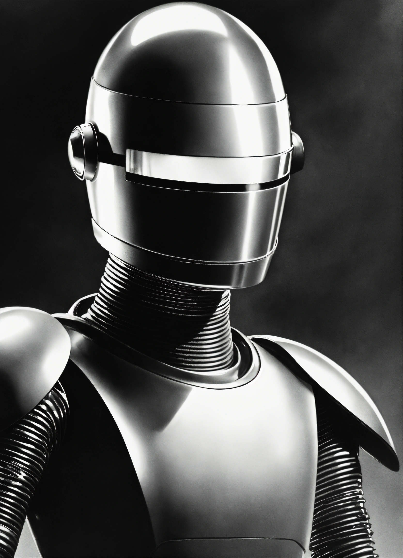 Lexica - A black and white move poster portrait gort, the robot from ...