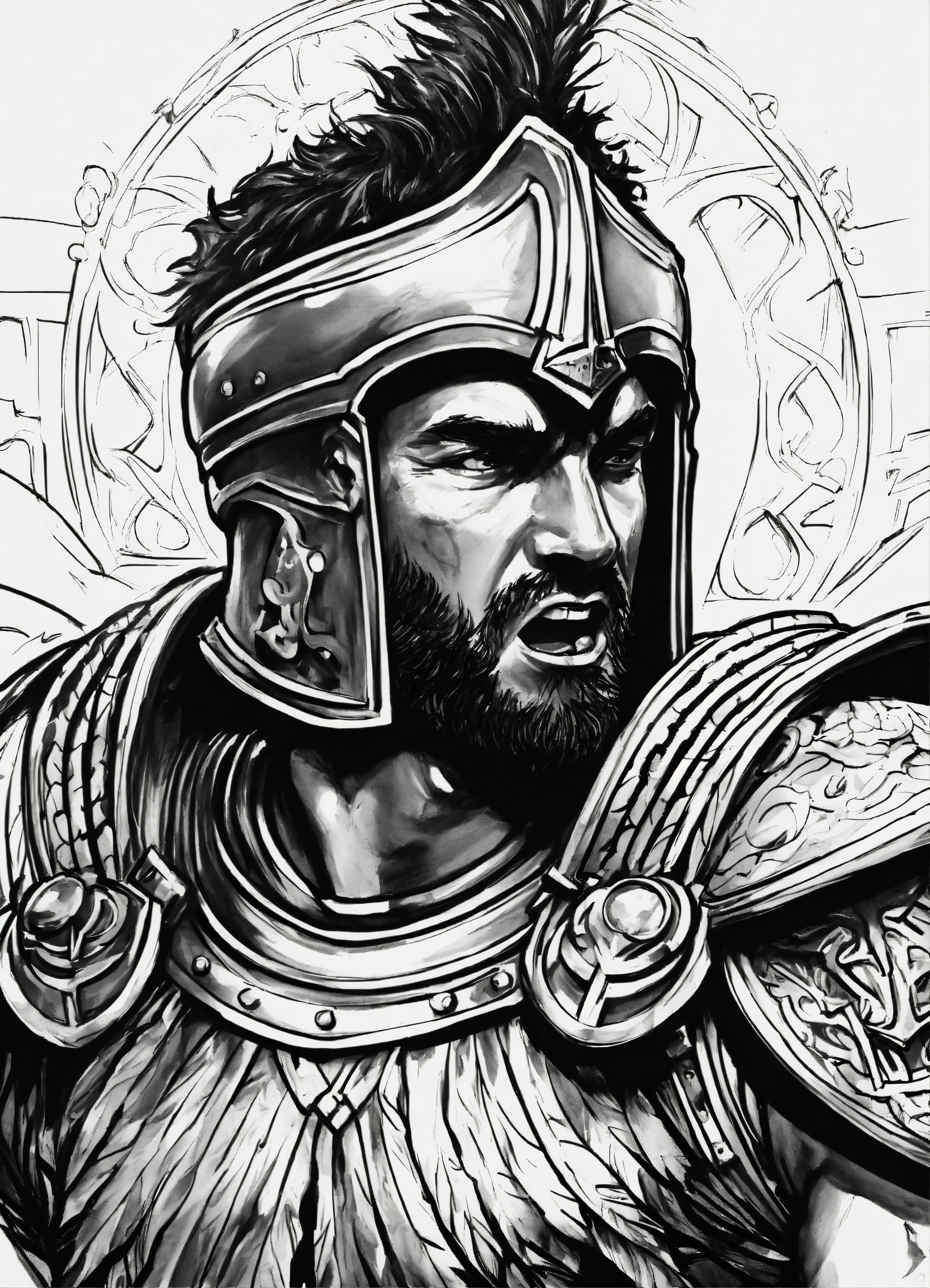 Lexica - Sketch a realistic black and white linework for a tattoo of a ...