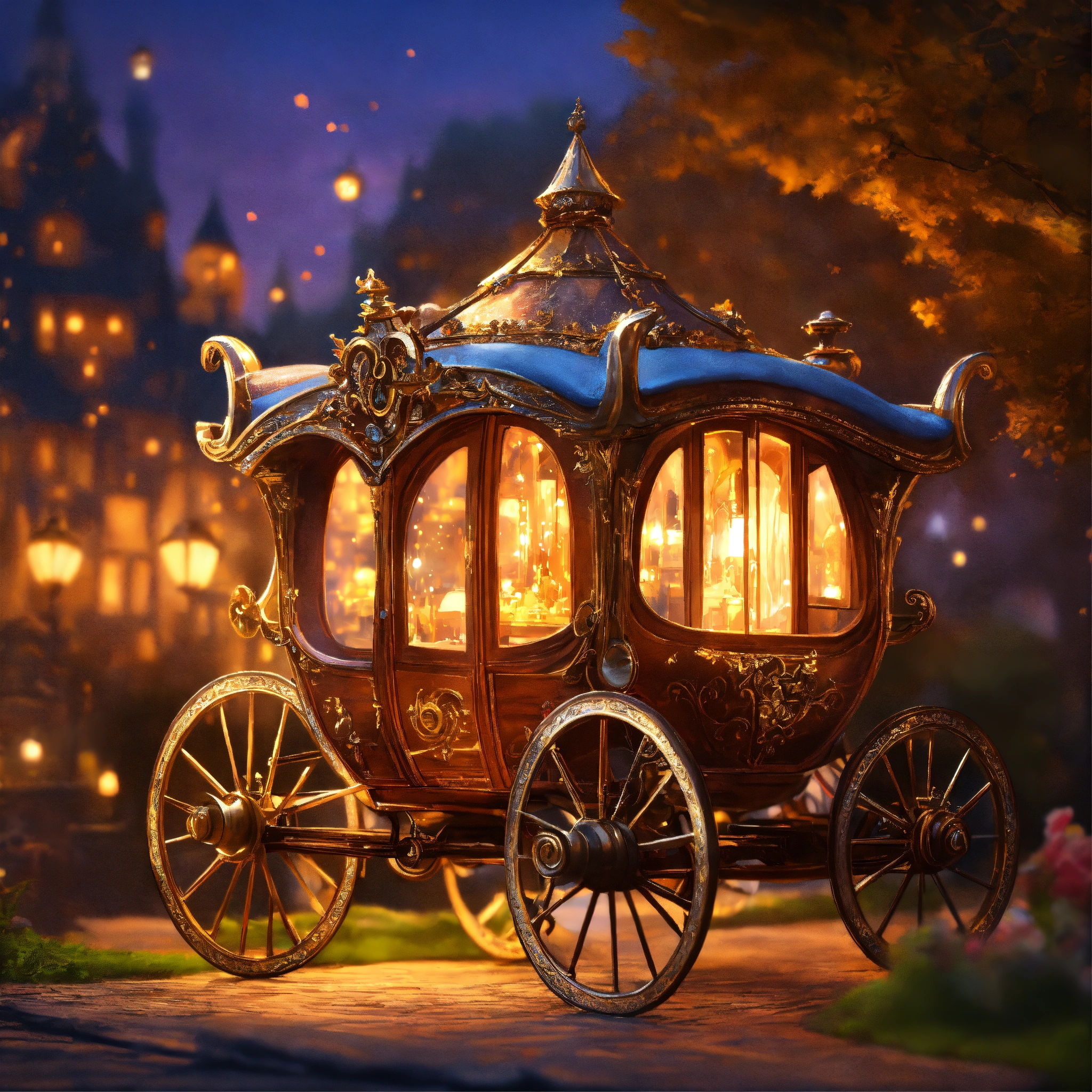 Lexica - Epic shot of a ultra cozy and detailed fairytale carriage ...