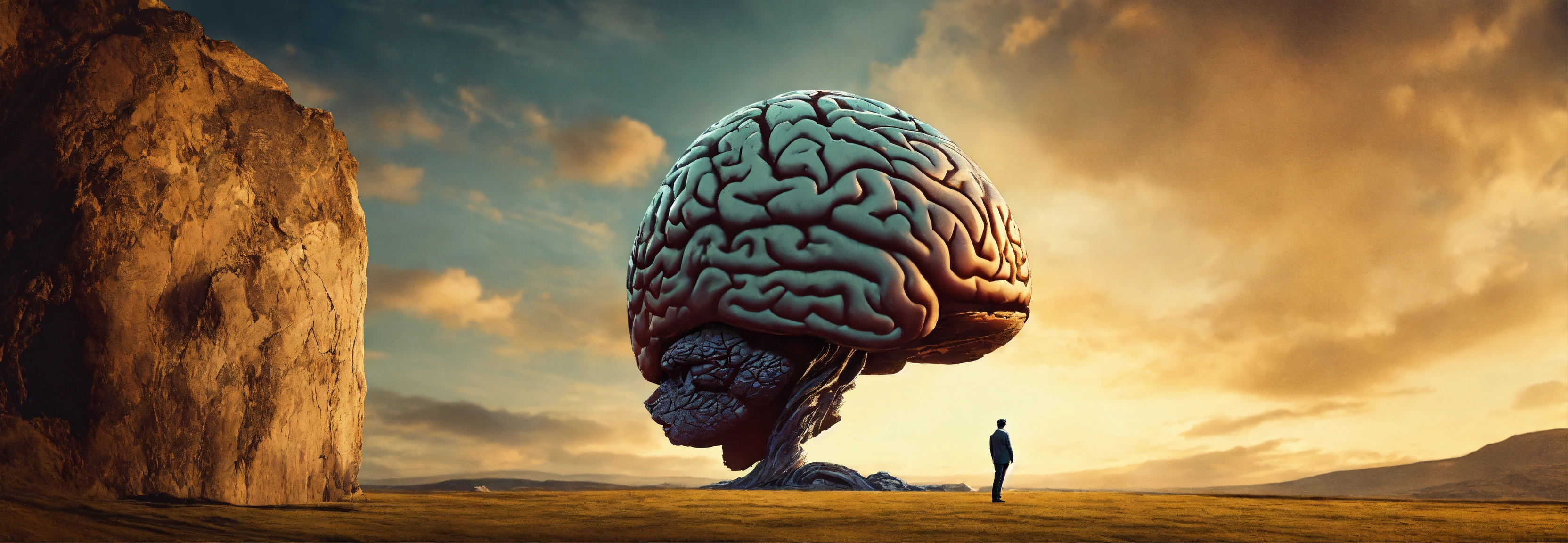 Lexica - Conceptual image of a large stone in the shape of the human ...