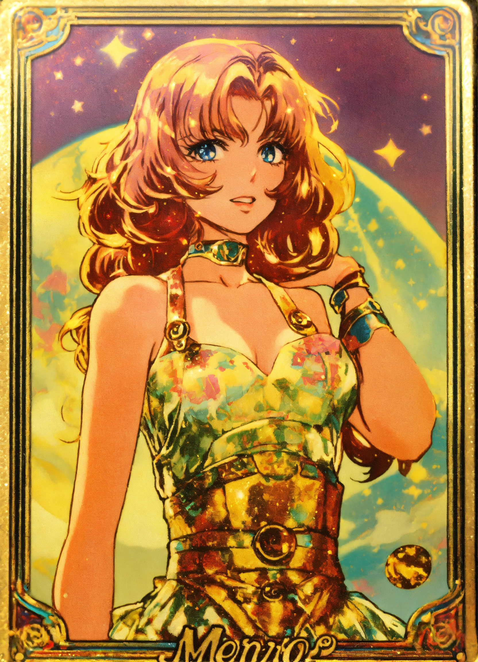 Lexica - Holographic foil glitter vintage "menko" card featuring a ...