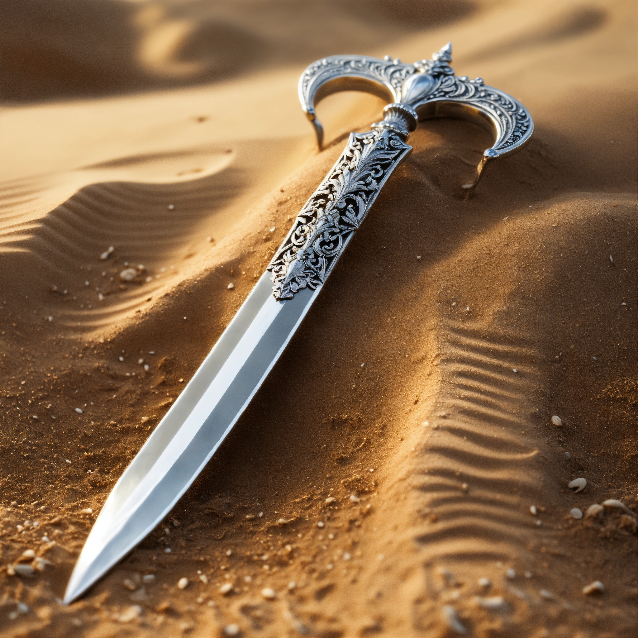 Lexica - 8k, picture of a narrow and delicate wavy curved dagger made ...