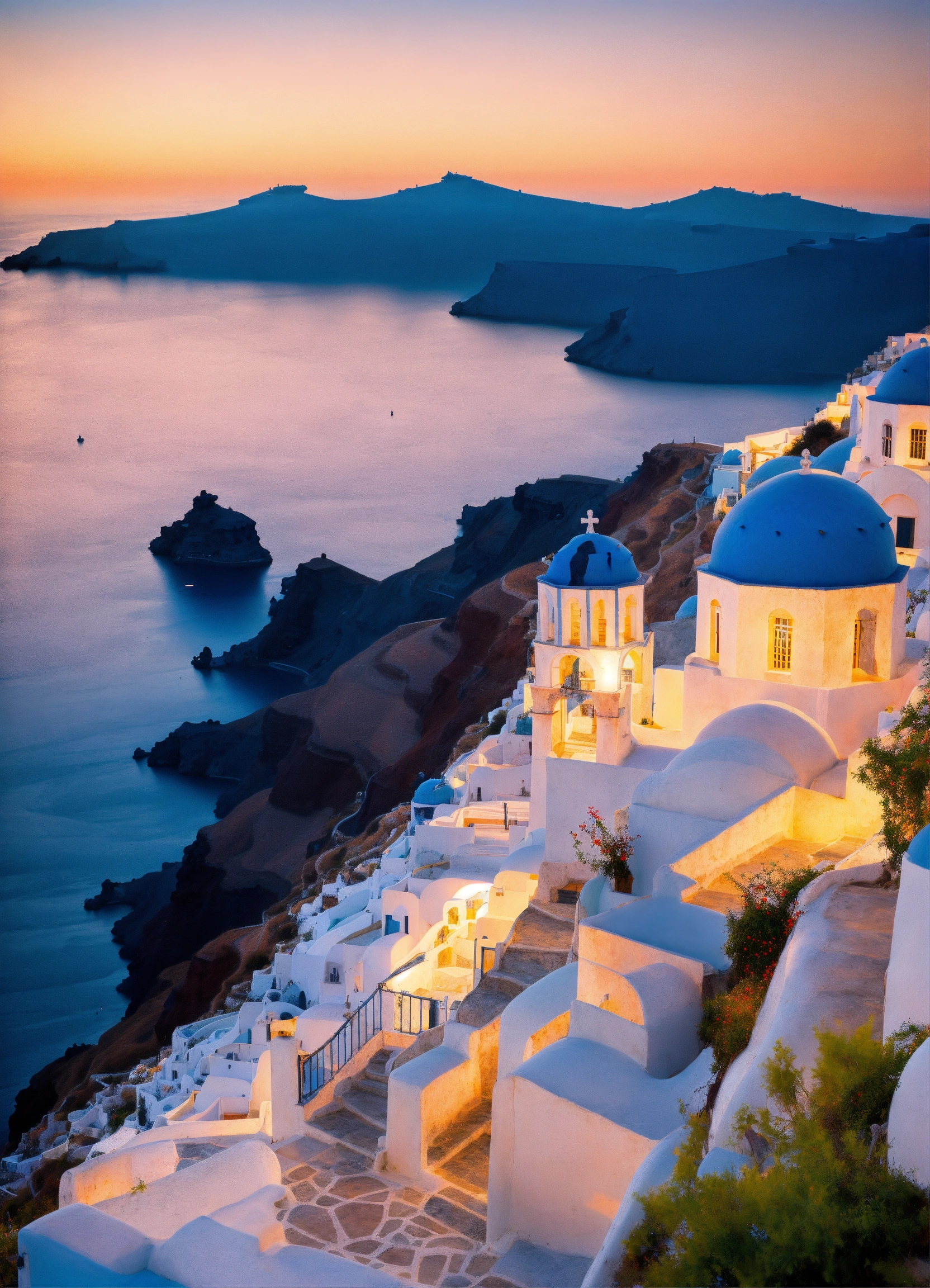 Lexica - Abstract Leonardo da Vinci Painting Santorini in Greece ...