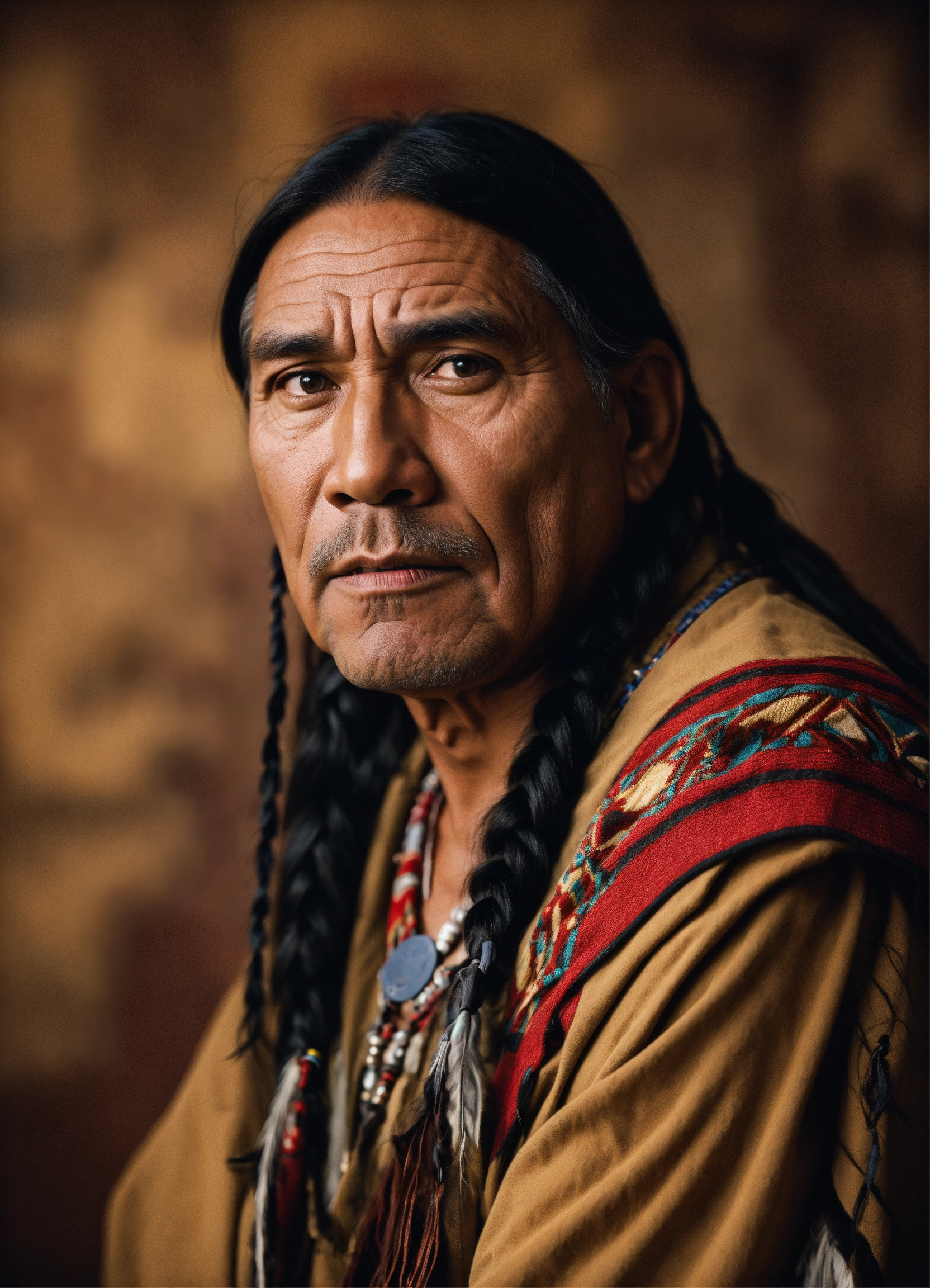 Lexica - Scared unique expressive middle-age native american man casual ...