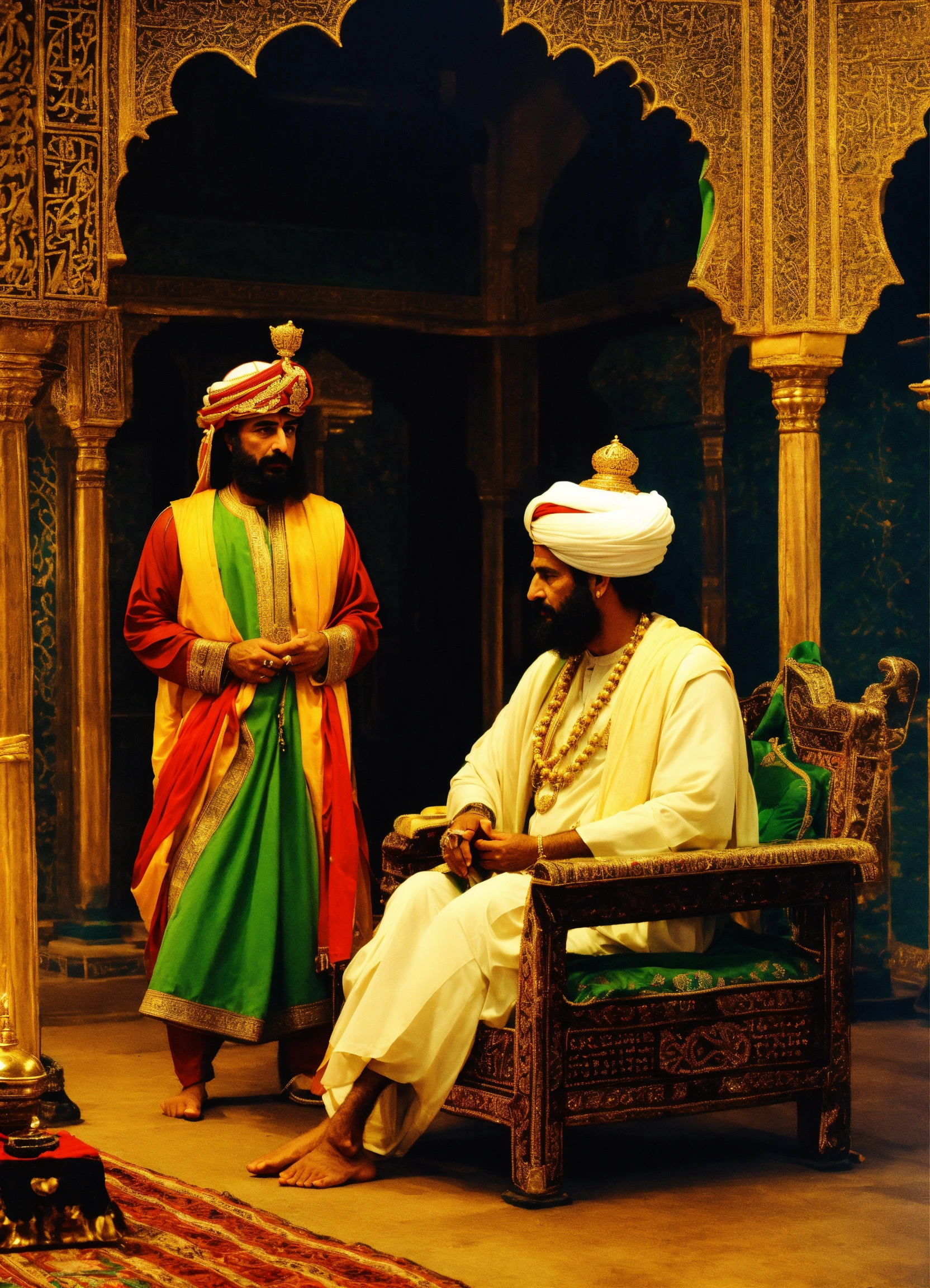 Lexica - Ancient arab king in darbar with his minister