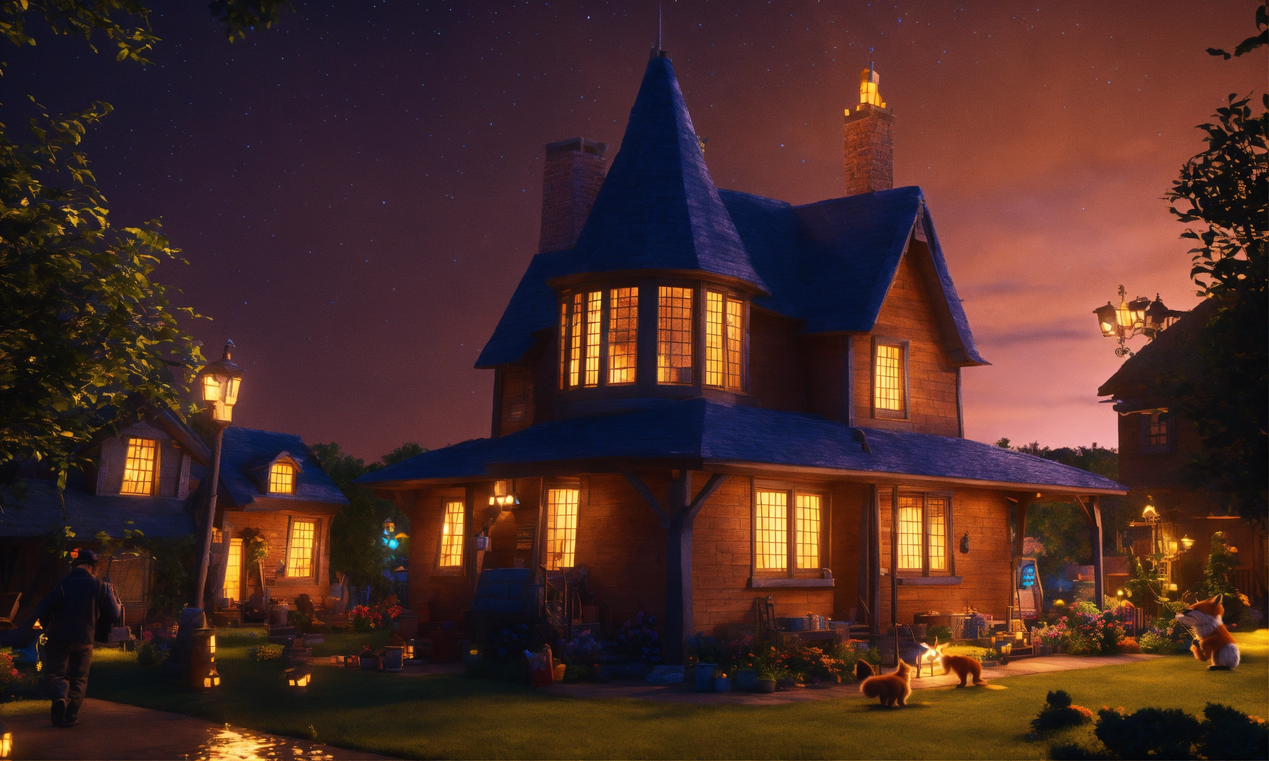 Lexica - CGI. 3D pixar house exterior. 1980's. less saturation ...