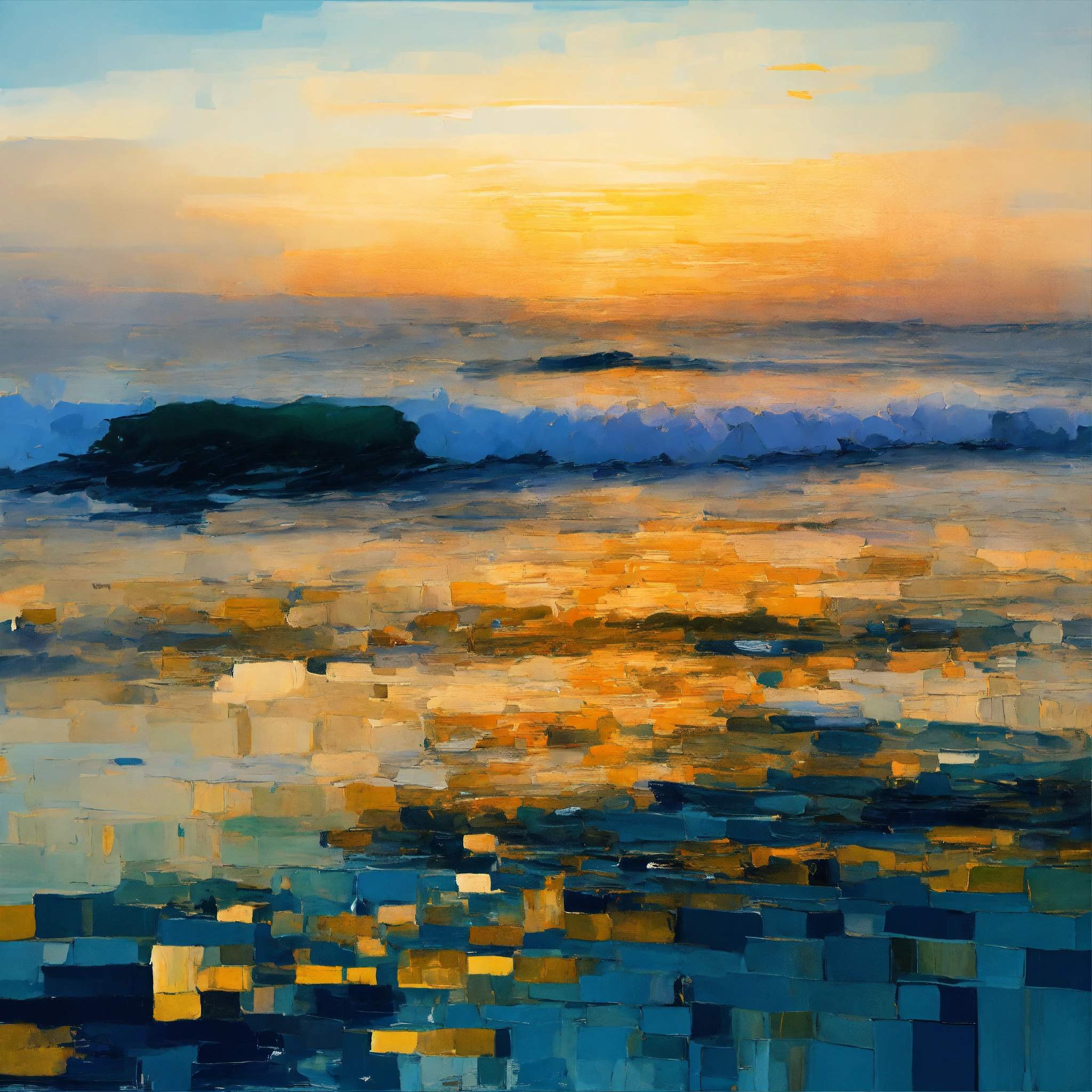 Lexica - La mer, oil painting, transparent, in style, generative art ...