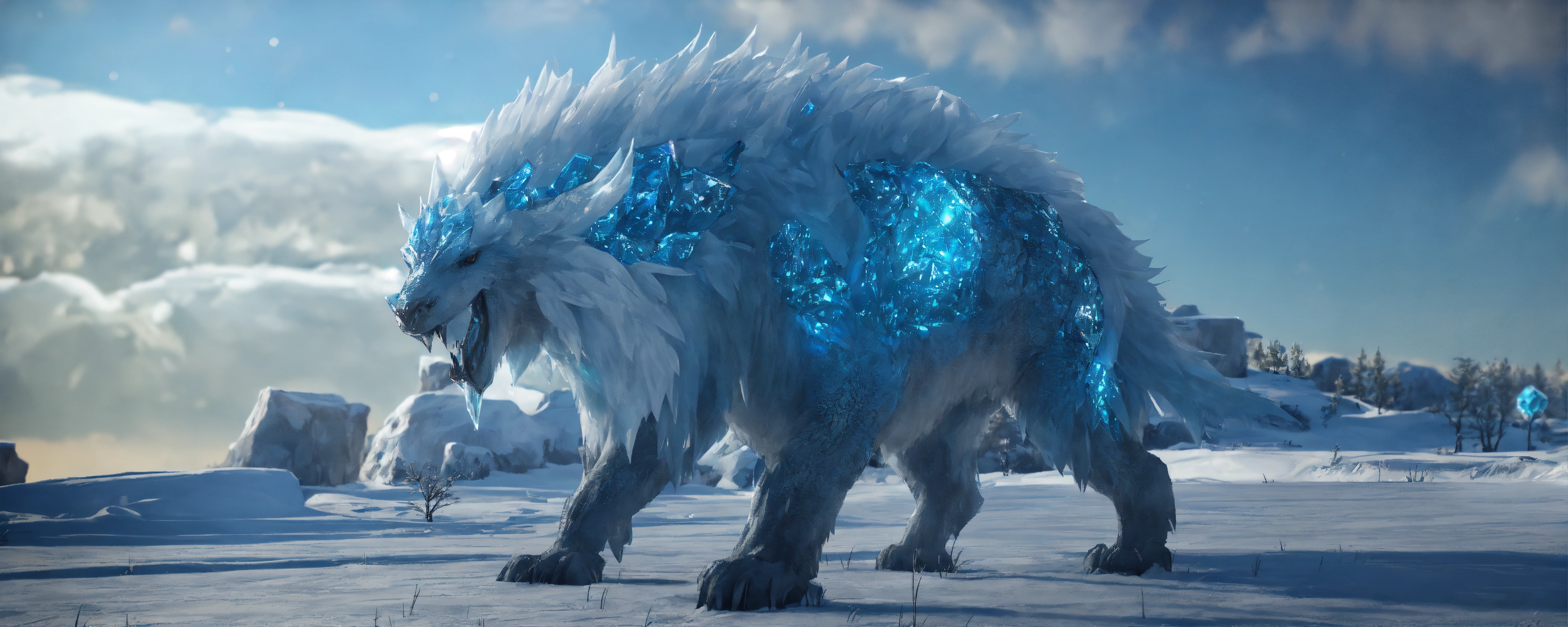 Lexica - A ice mythical creature, 32k, UNREAL ENGINE