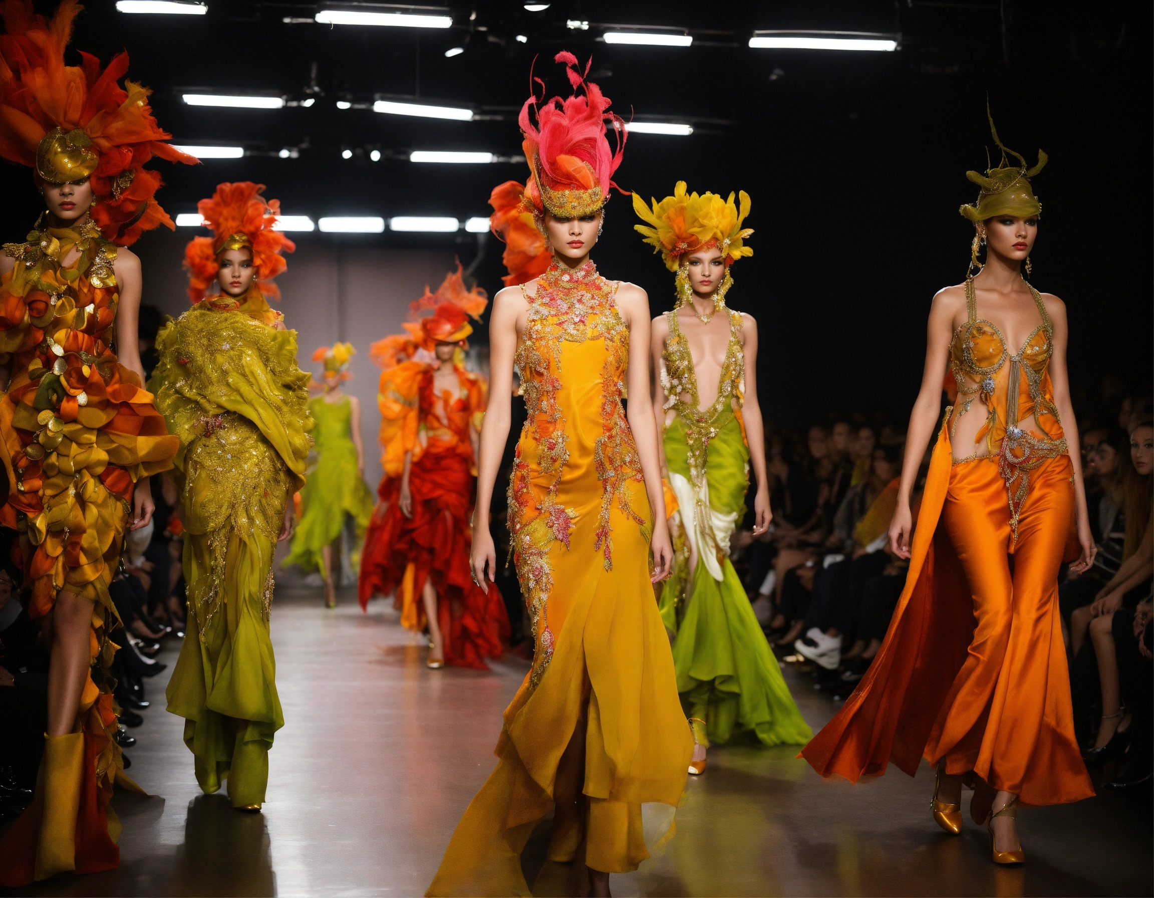 Lexica - MODELS WALKing in an avante garde designer runway show, year ...