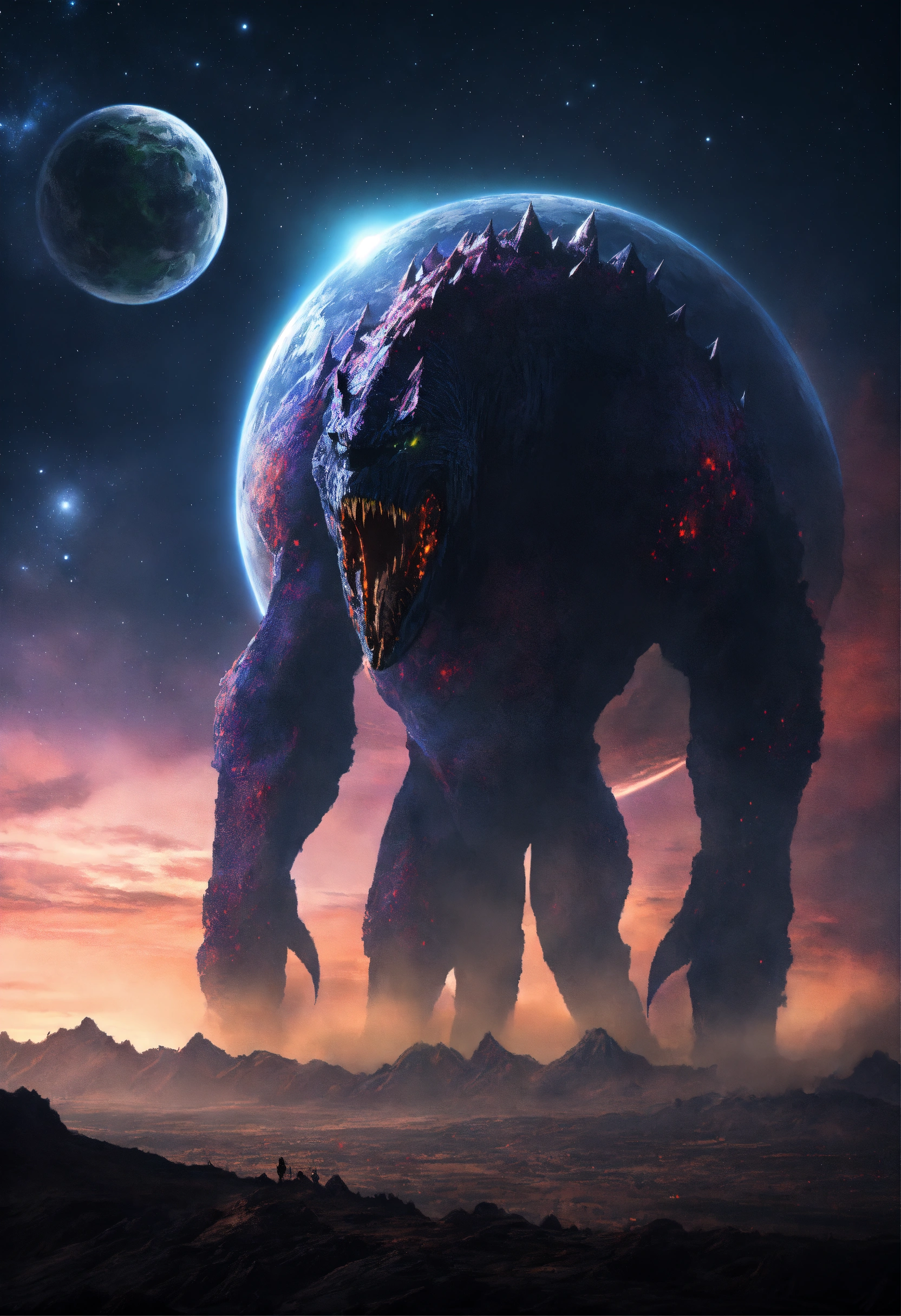 Lexica - Terrifying galactic sized monster looming over planet earth