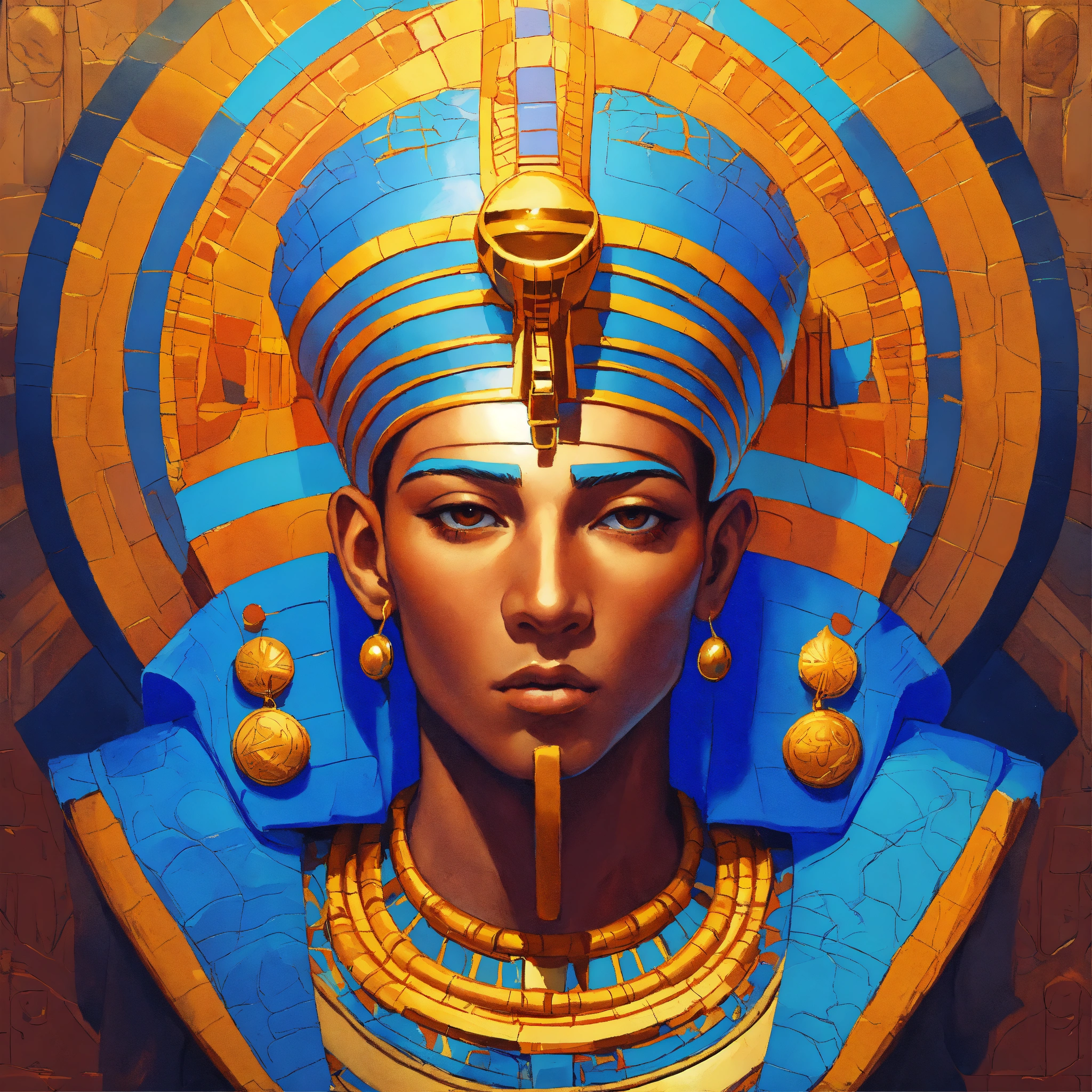 Lexica - Ramesses II, cartoon oil paint, 2D illustration style, sharp ...