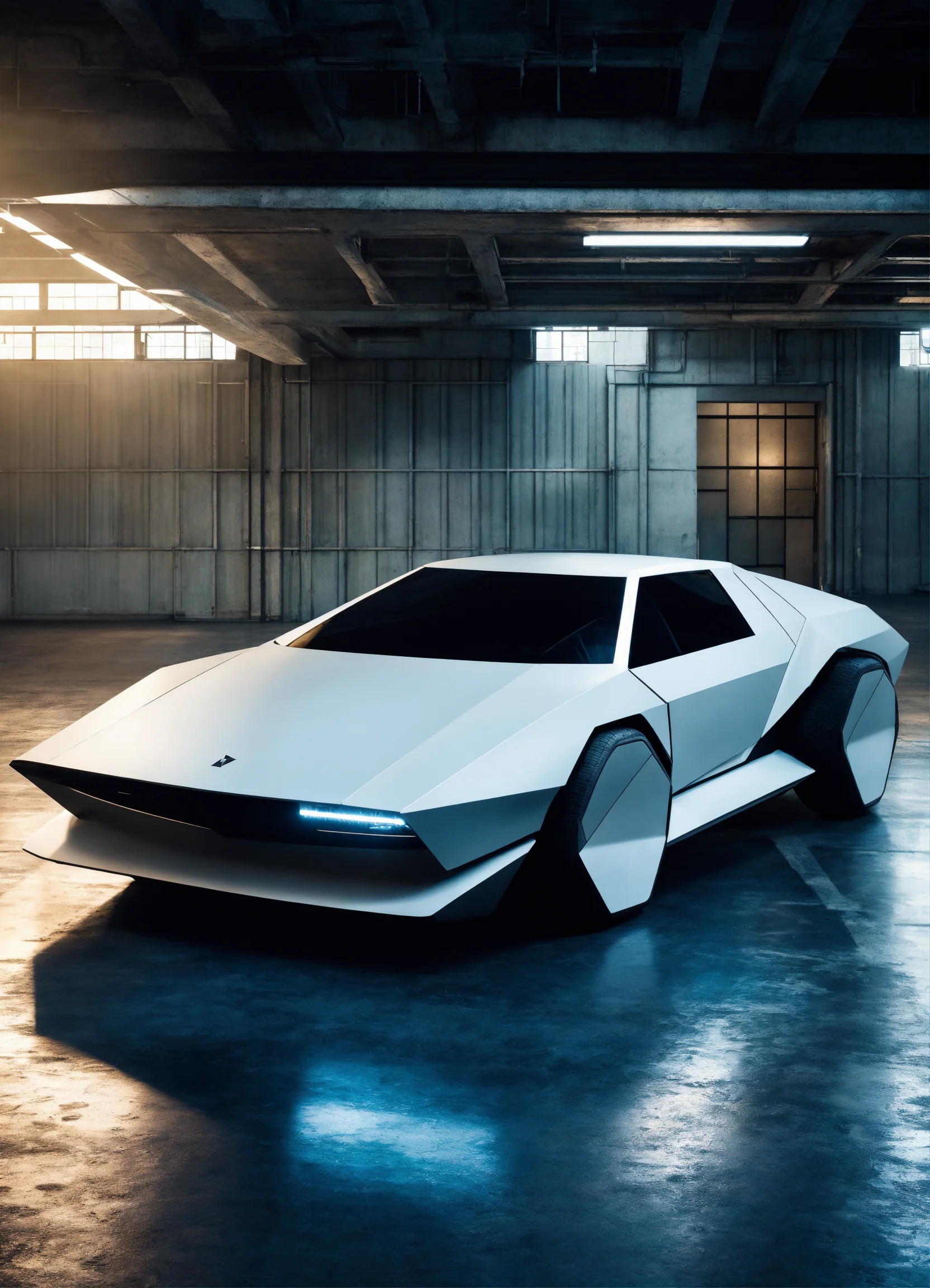 Lexica - Minimalistic plolygon geometric car Rick Owens in brutalism ...