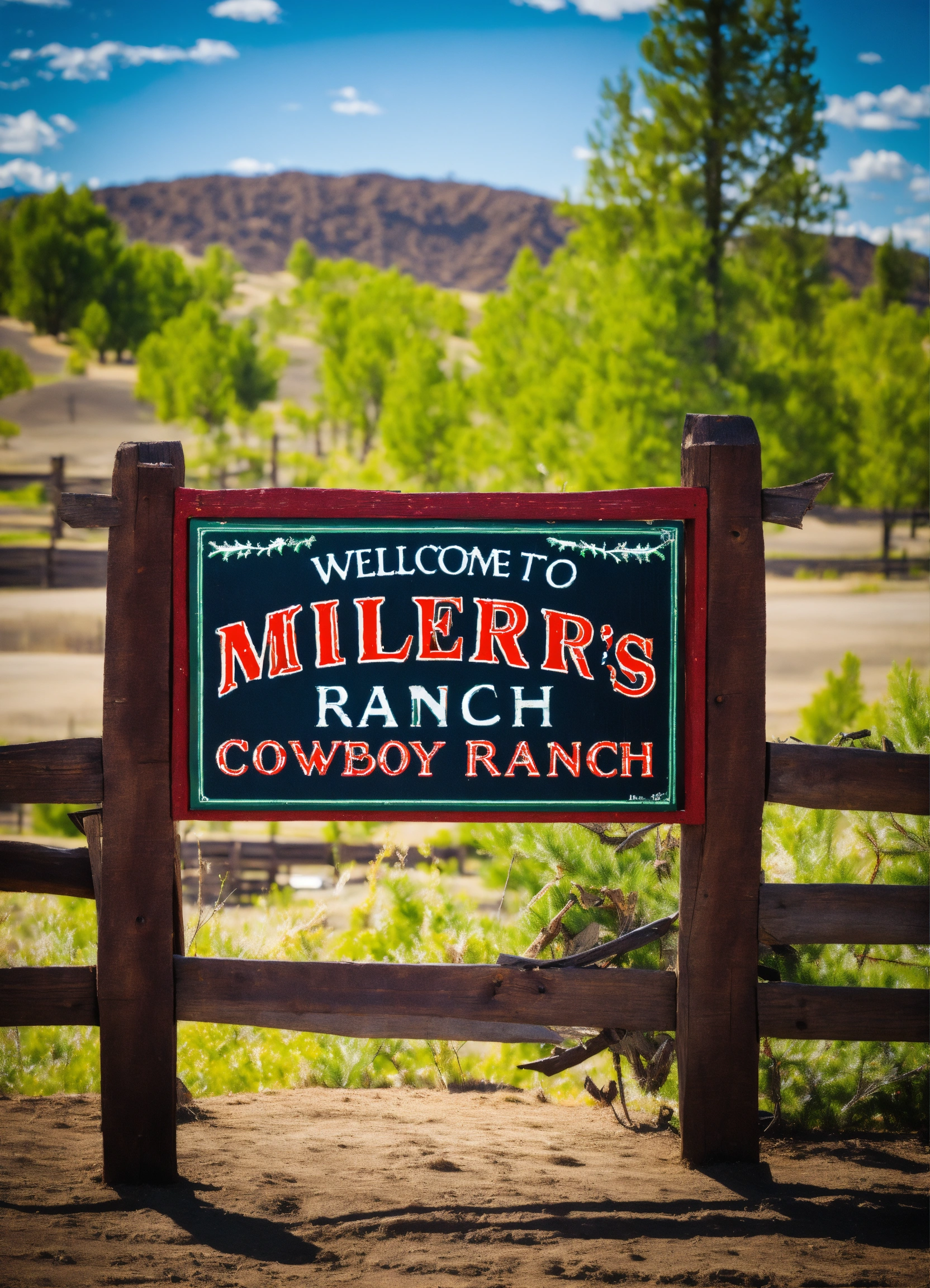 Lexica - Welcome to Miller’s Pointe, sign, Cowboy Ranch, Christmas