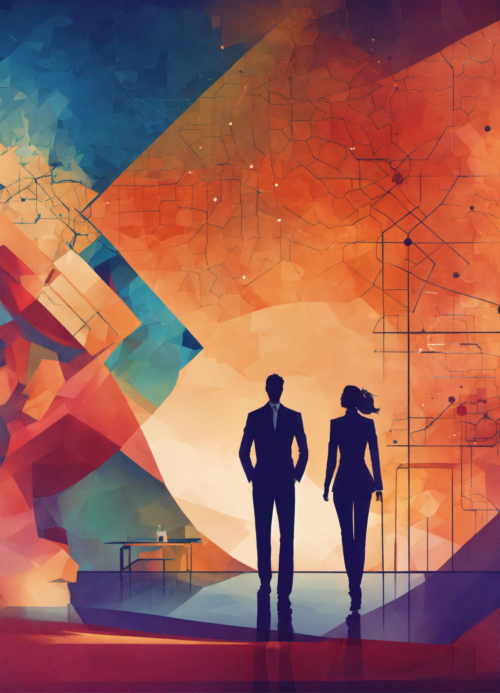 Lexica - Abstract man and woman entrepreneurship background