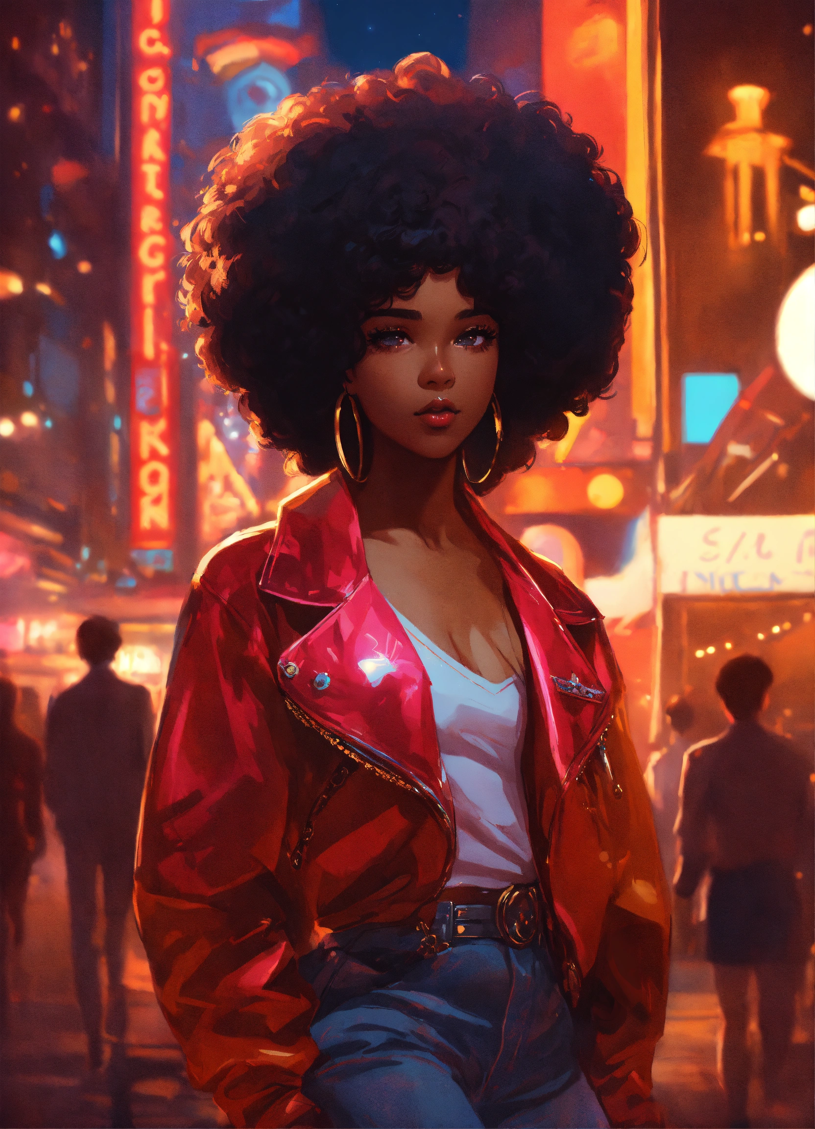 Lexica - A beautiful, charming, retro, portrait of a Beautiful black ...