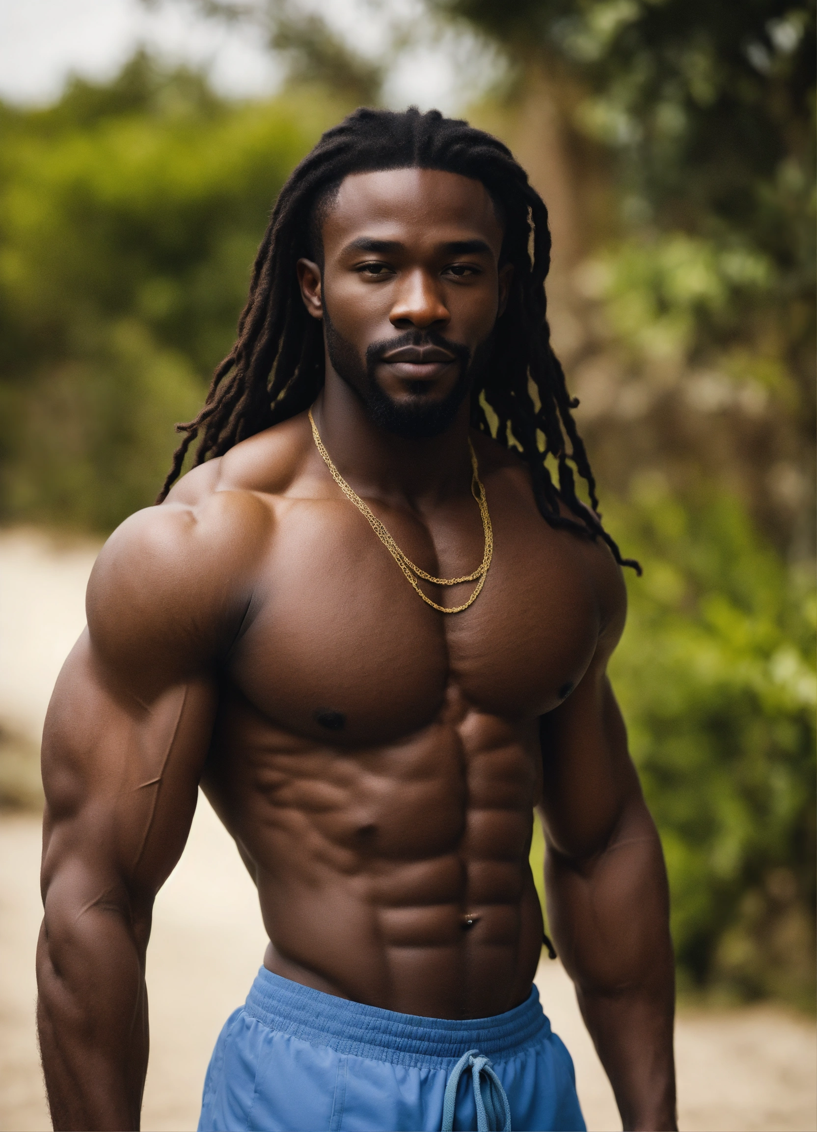 Lexica - African men, long hair, well-developed body muscles ...