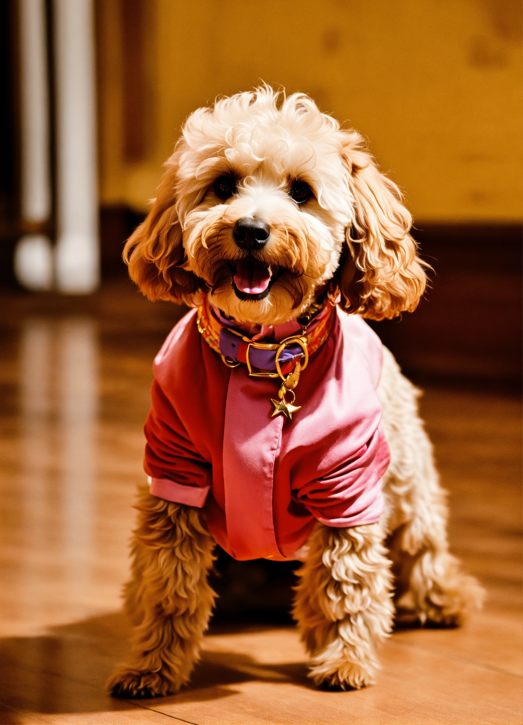 Lexica - A female blonde cockapoo dancing salsa