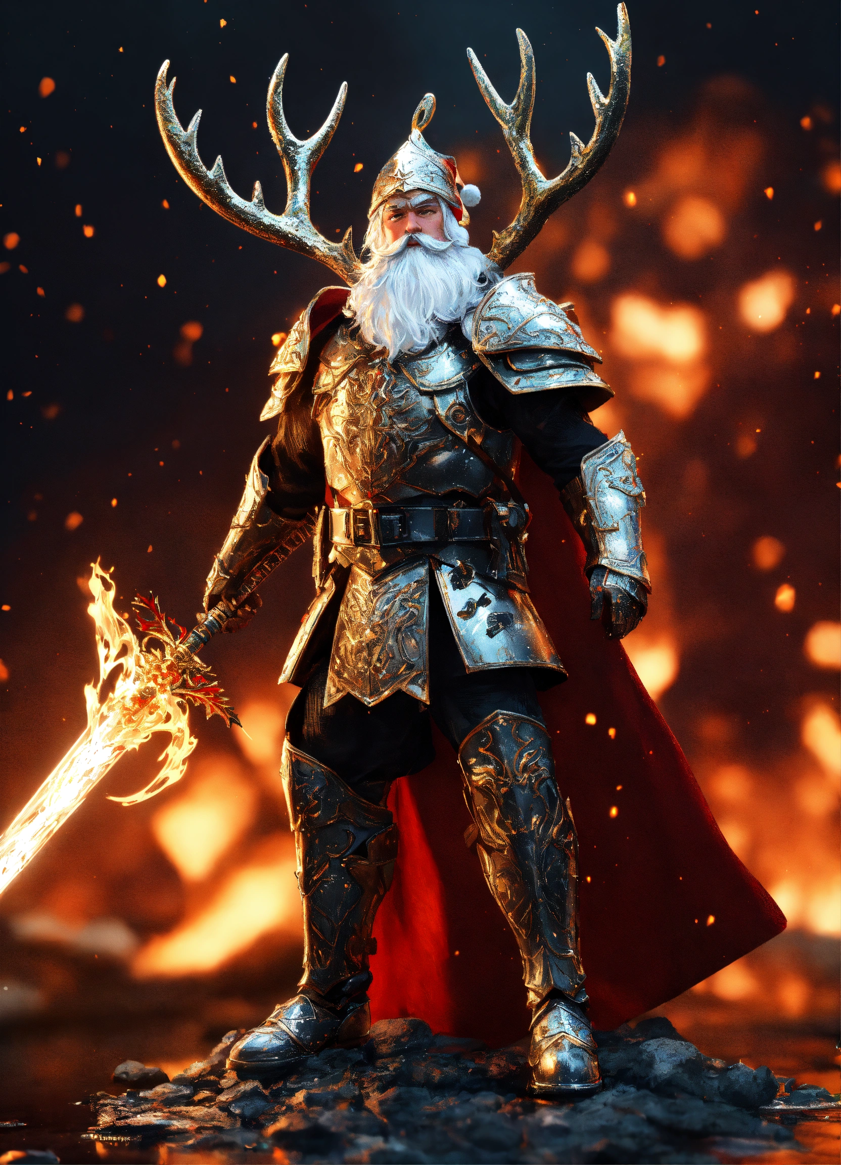 Lexica - ((Santa Claus in armor)), Full Body, Detailed Fearless Stern ...