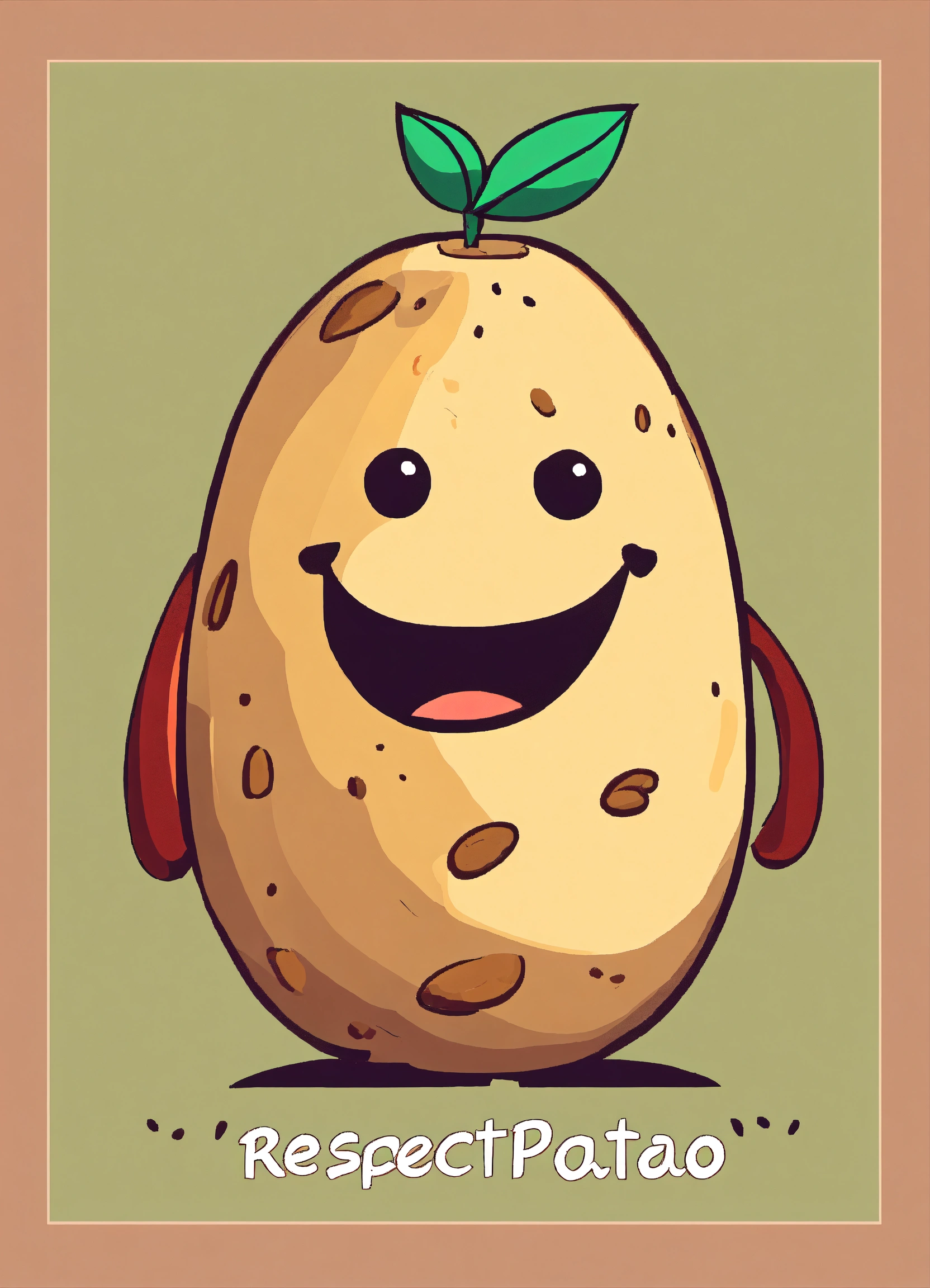 Lexica - A simple abstract cute dad potato standing upright with text ...