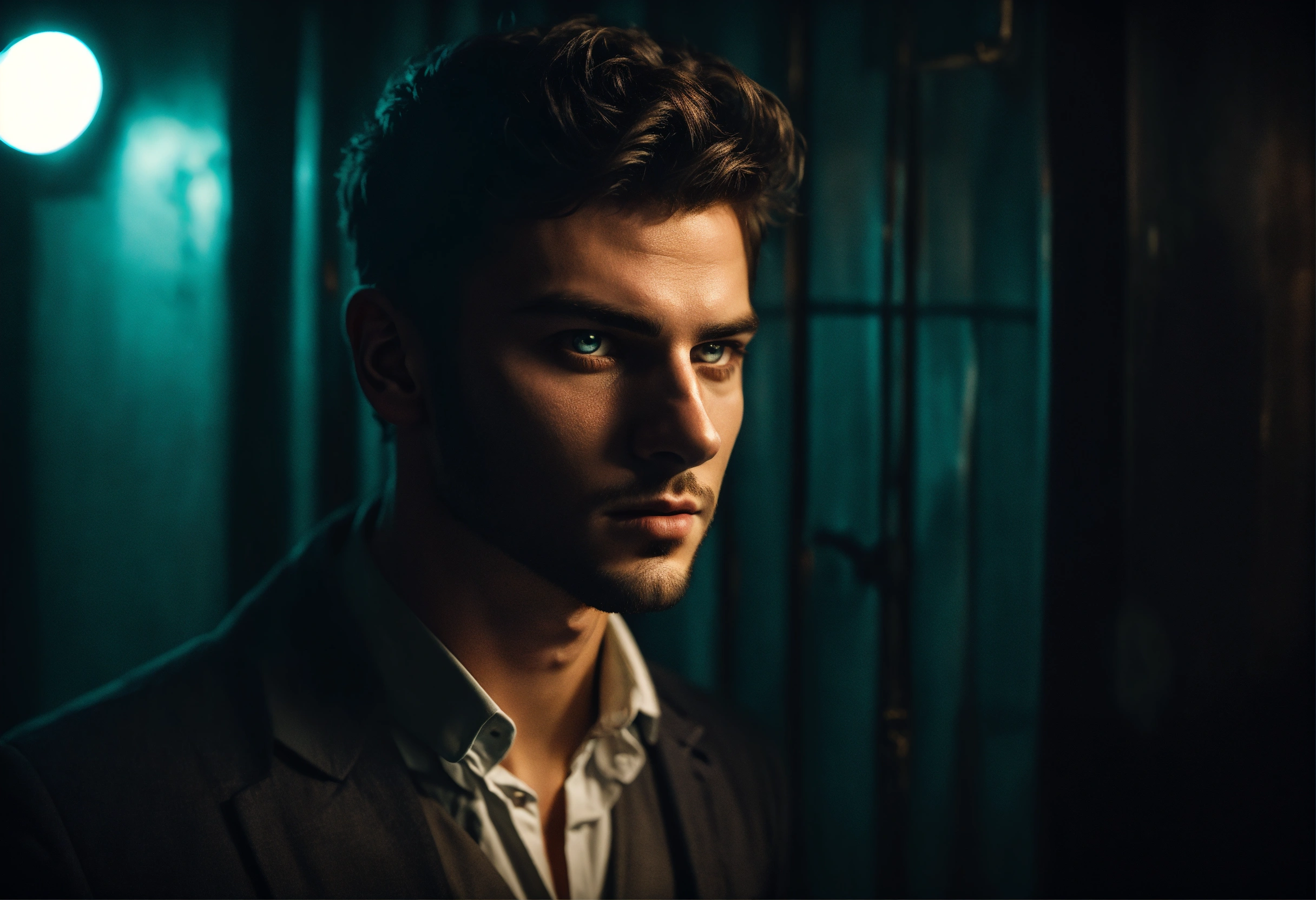 Lexica - Dark and dramatic portrait of a young and handsome evil ...