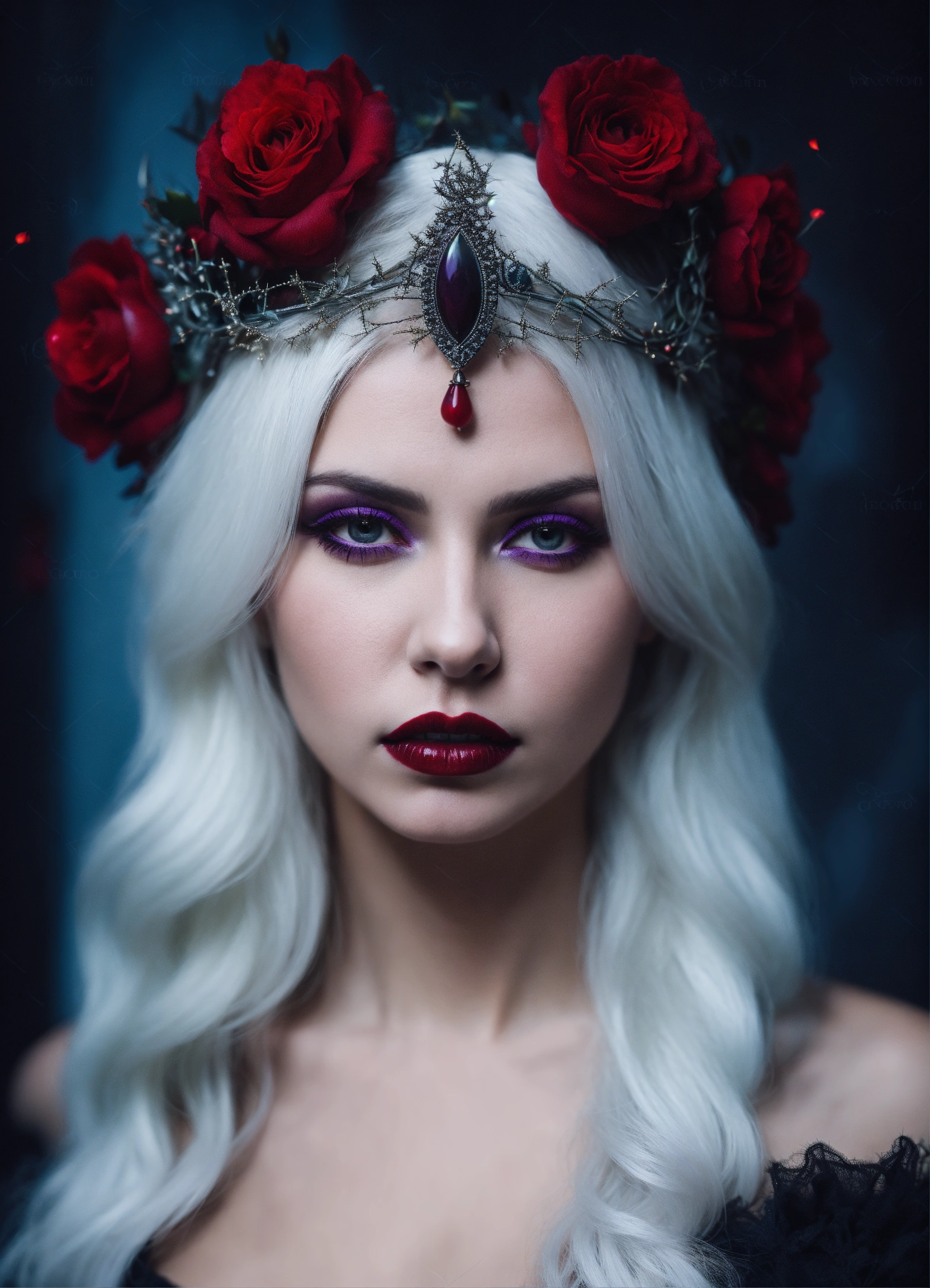 Lexica - Photo quality portrait of white haired beauty as a gothic ...