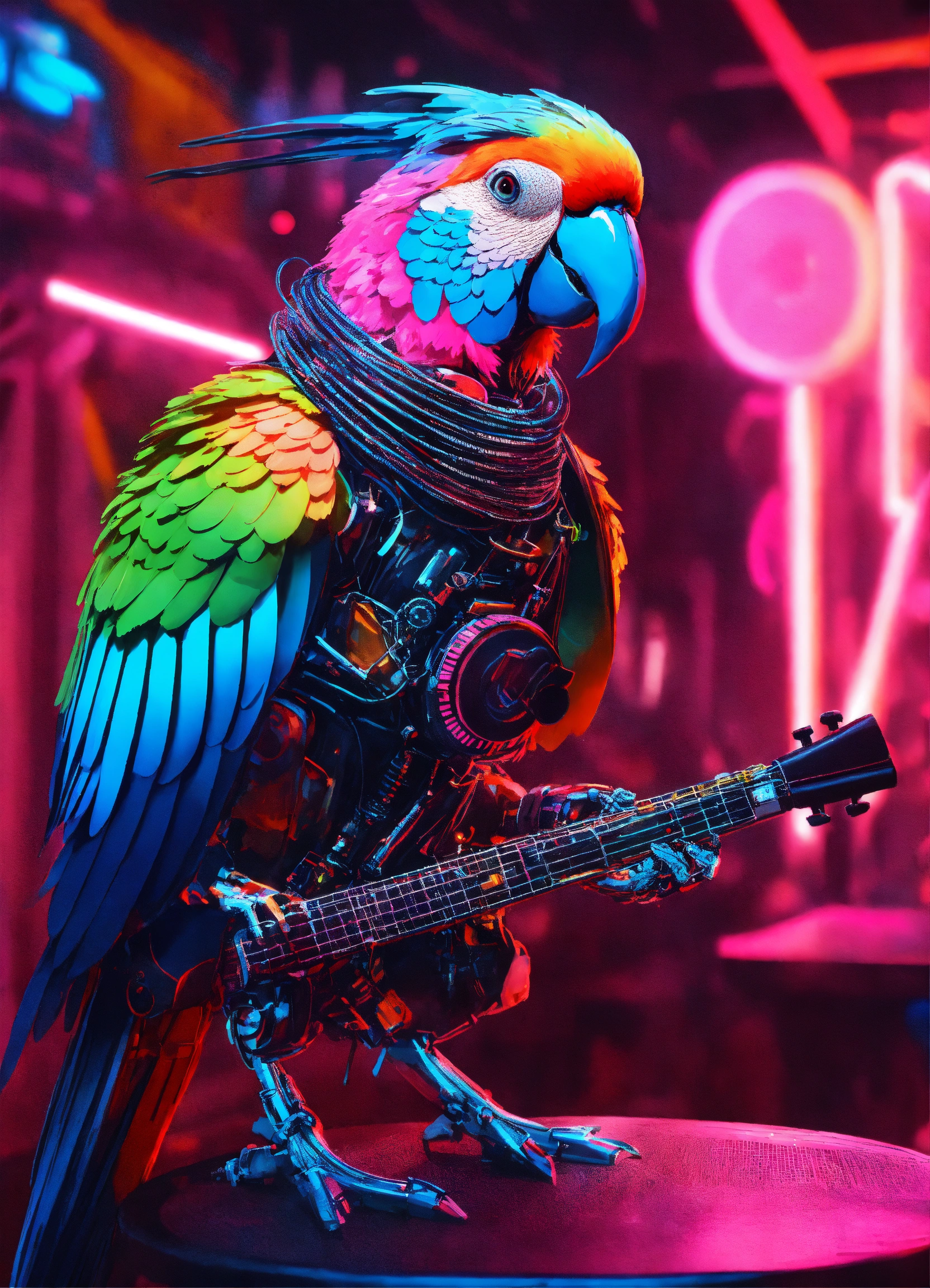 Lexica - In the style of surrealism, fine details. Cybernetic parrot ...