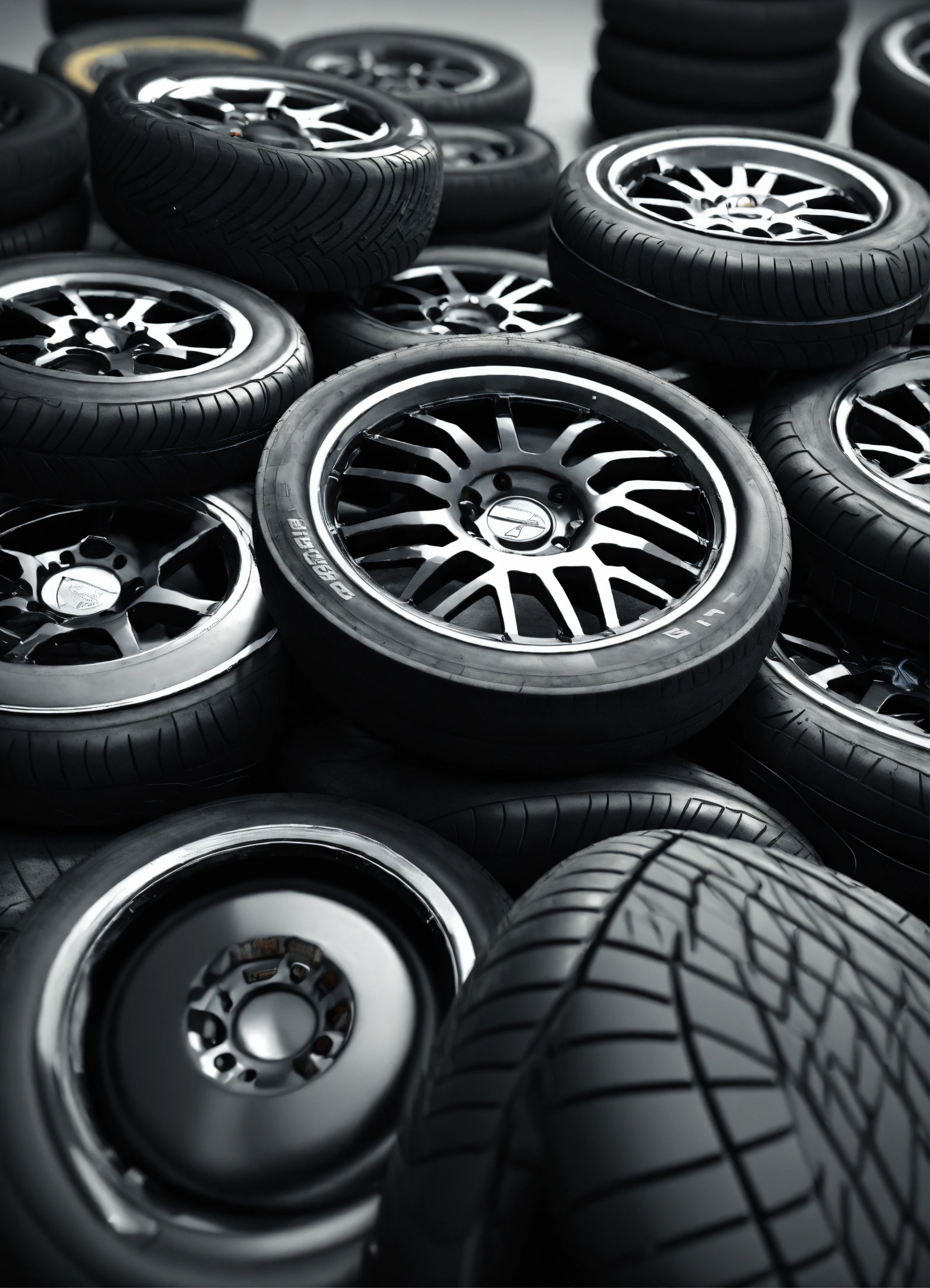 Lexica - Black wheels & tyres pattern, geomtery, rendered in unreal ...