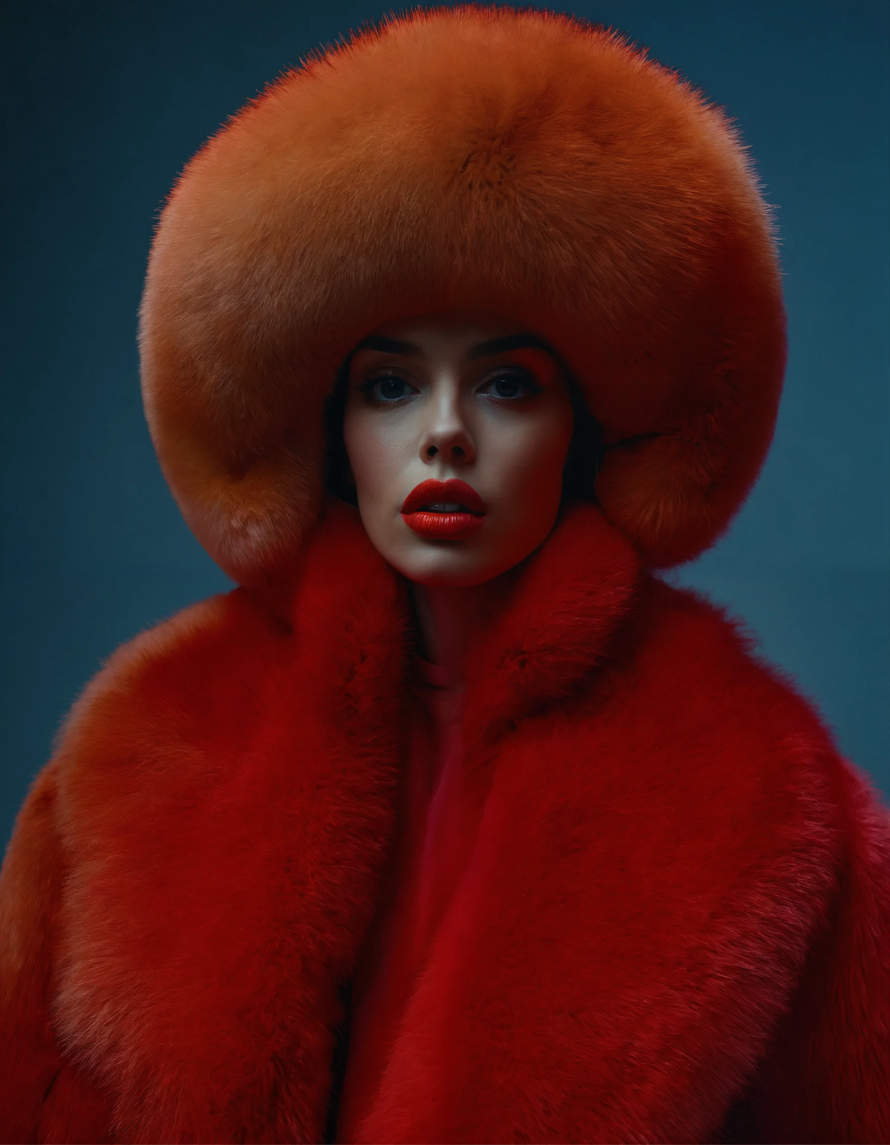 Lexica - Minimalistic portrait of a beautiful woman with red lips and ...