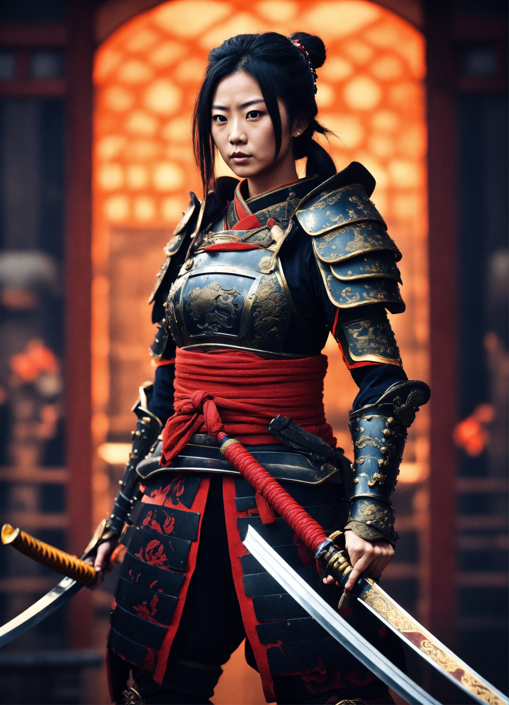 Lexica - Female samurai warrior, amazing armour, detailed, katana ...