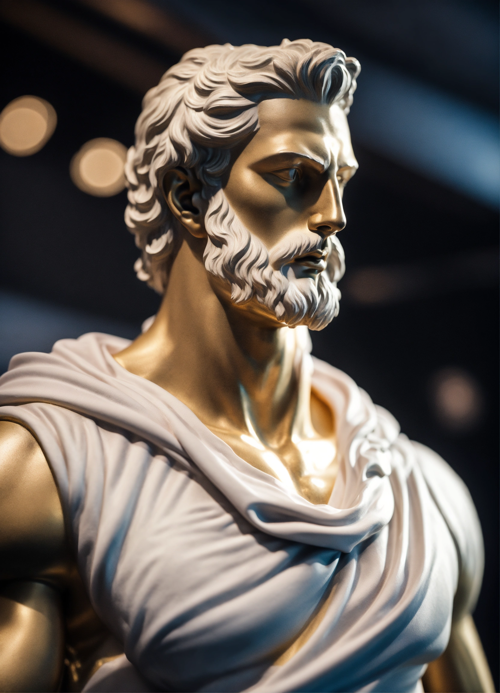 Lexica - A Statue from a muscular Greek god Statue with a wavey middel ...